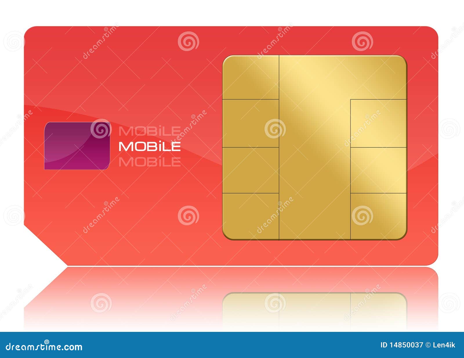 Red sim card stock illustration. Illustration of smart - 14850037