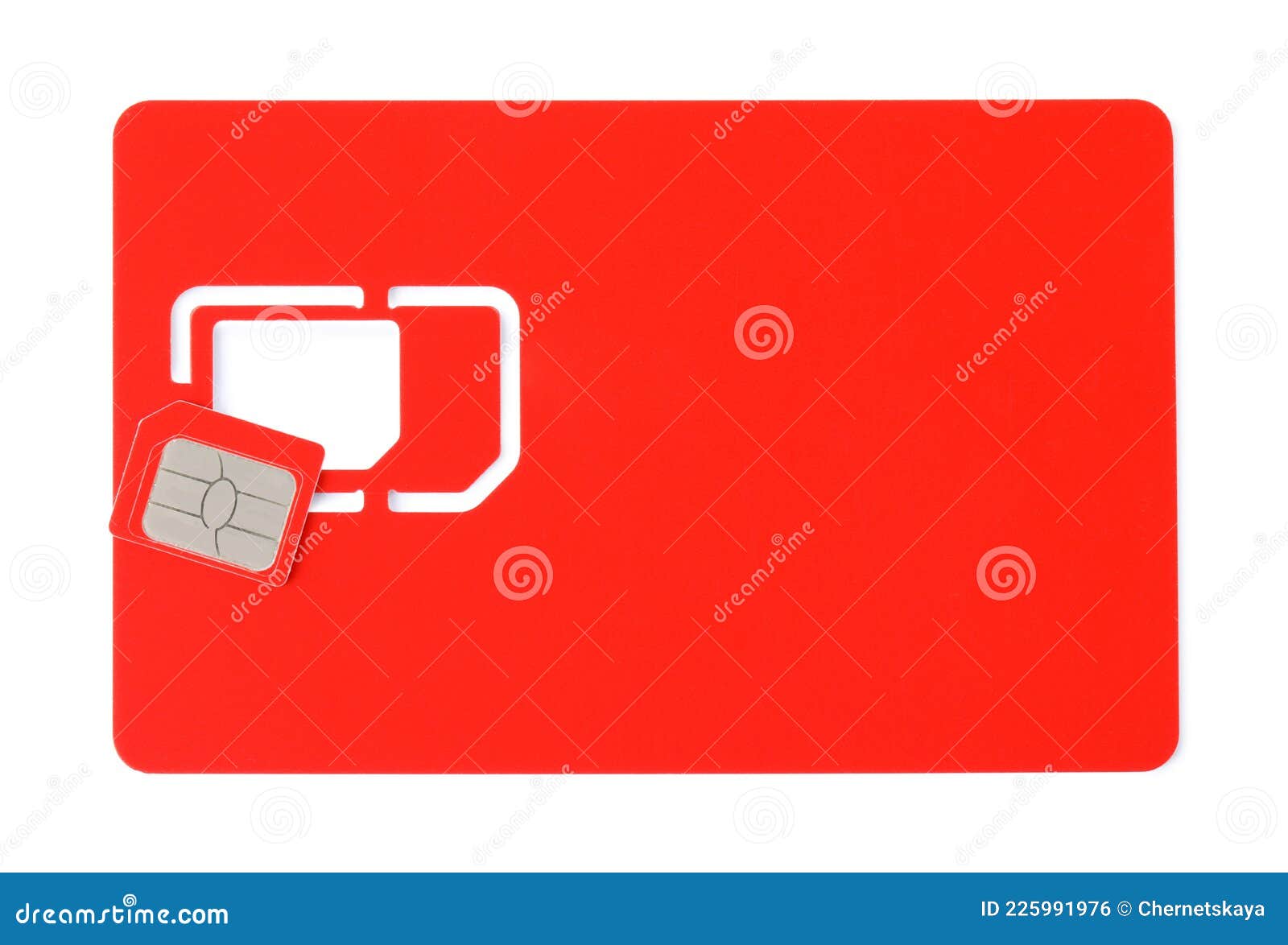 Red SIM Card on White, Top View Stock Photo - Image of equipment, card ...