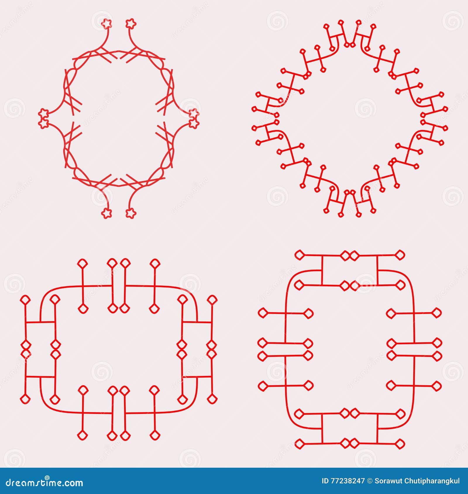 Red Simple Monogram Design Frame Set Stock Illustrations – 22 Red ...