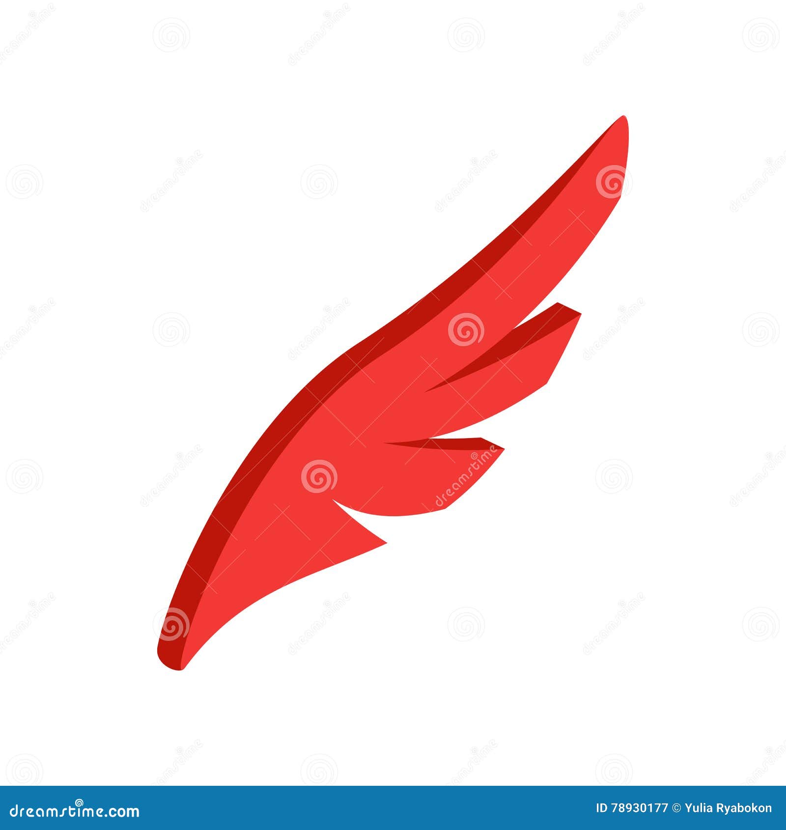 Red Simple Wing Icon, Isometric 3d Style Stock Vector - Illustration of ...