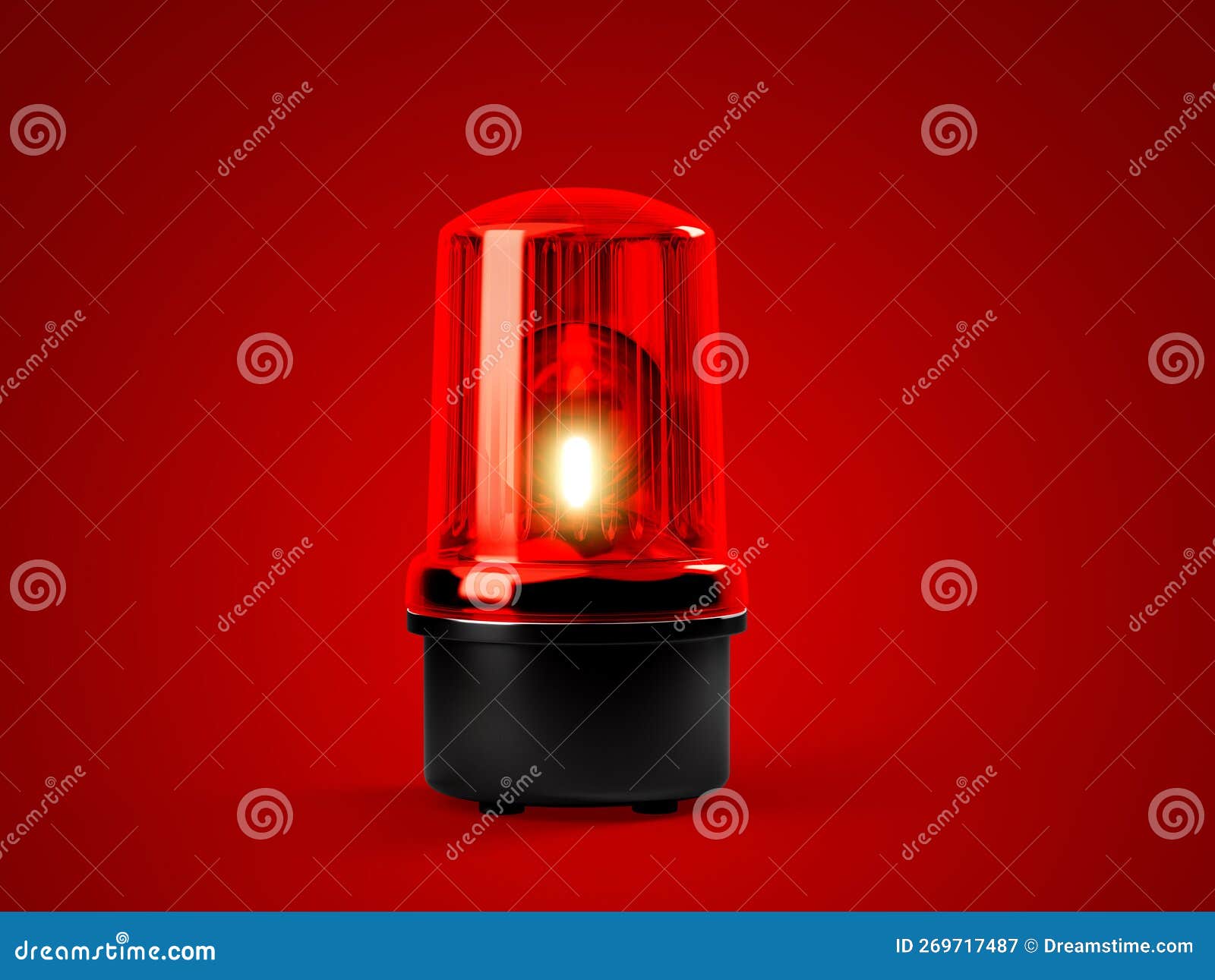 Red Siren Emergency Warning Light with Black Base that are Currently on ...