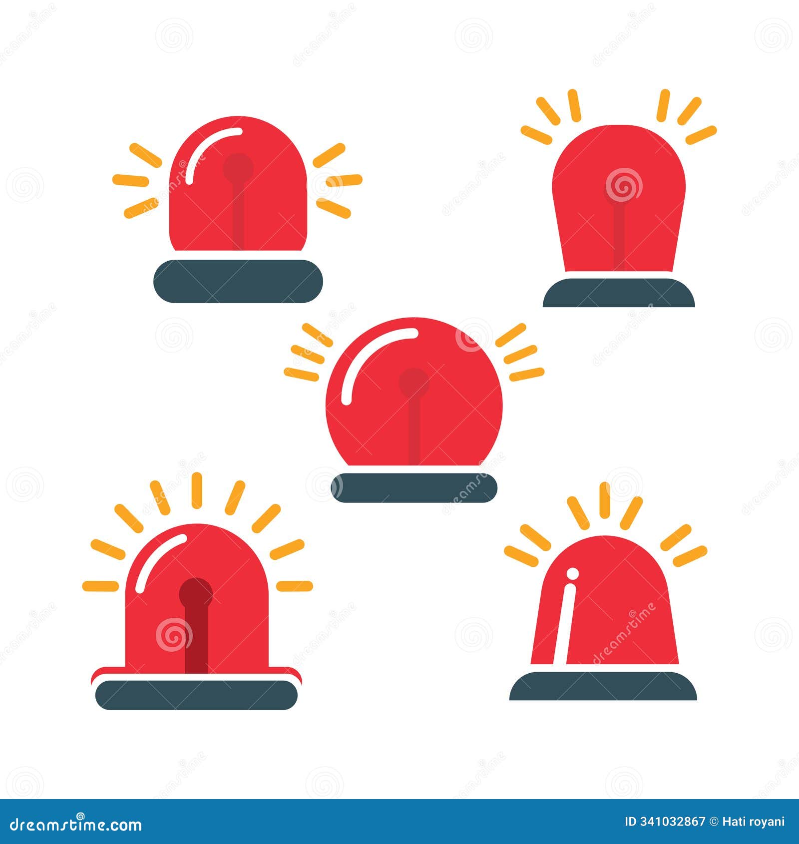 Red siren icon logo symbol stock illustration. Illustration of police ...