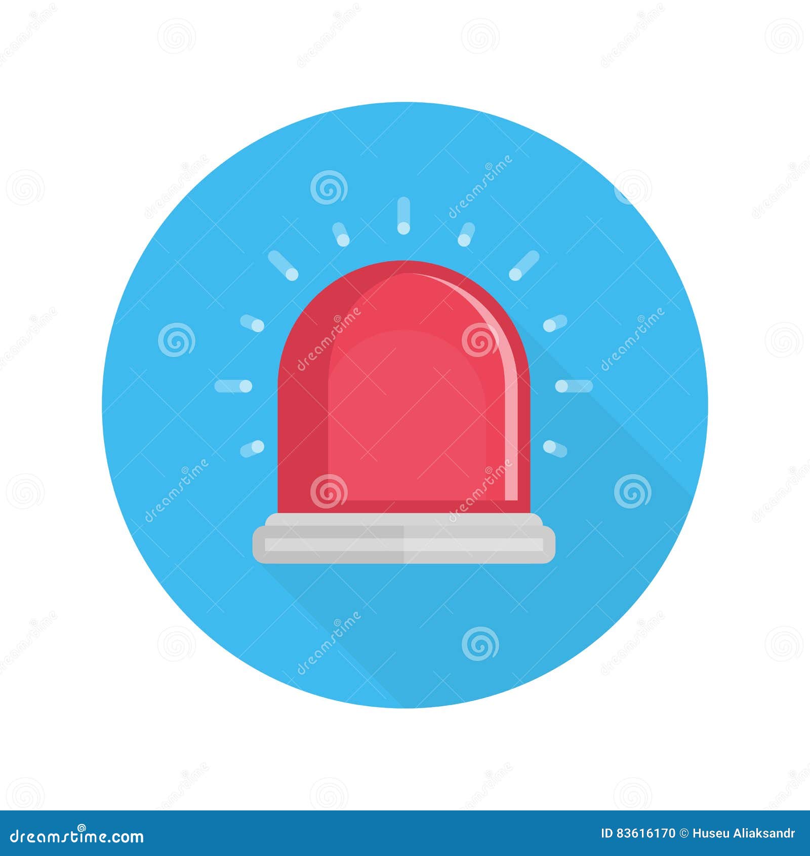 Red siren vector icon. stock vector. Illustration of light - 83616170