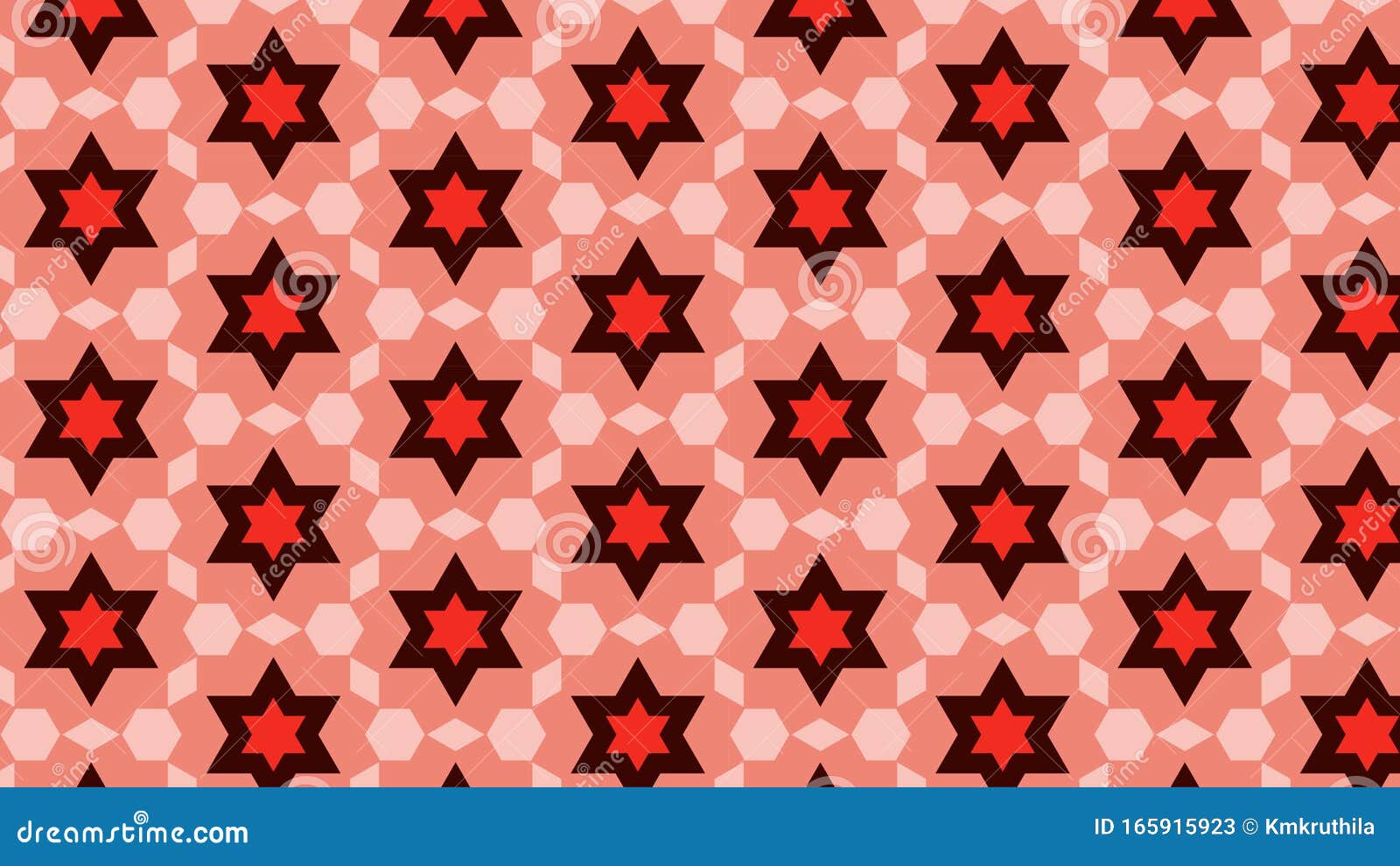 Red Six Pointed Star Pattern Graphic Stock Vector - Illustration of ...