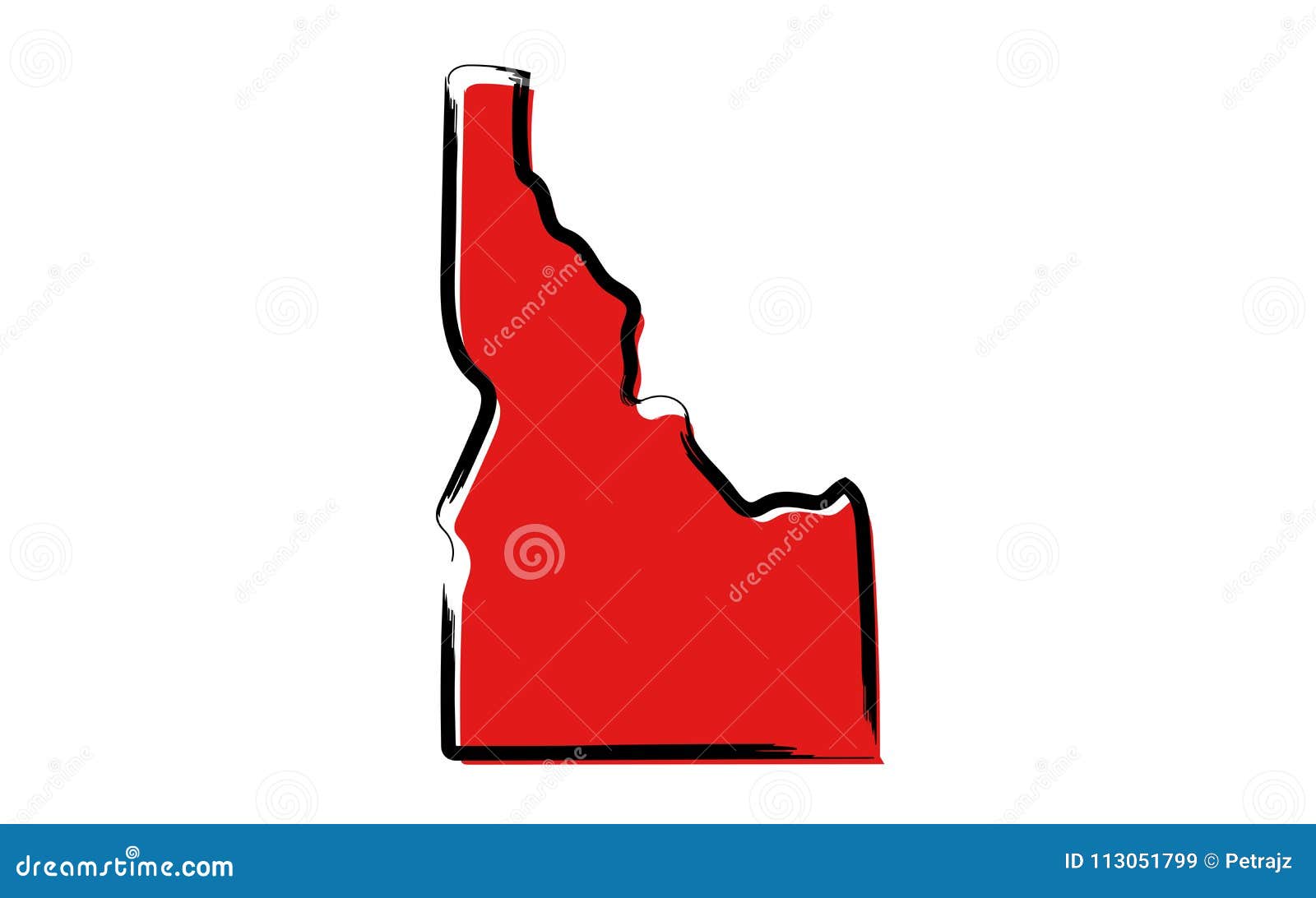 Red sketch map of Idaho stock vector. Illustration of banner - 113051799