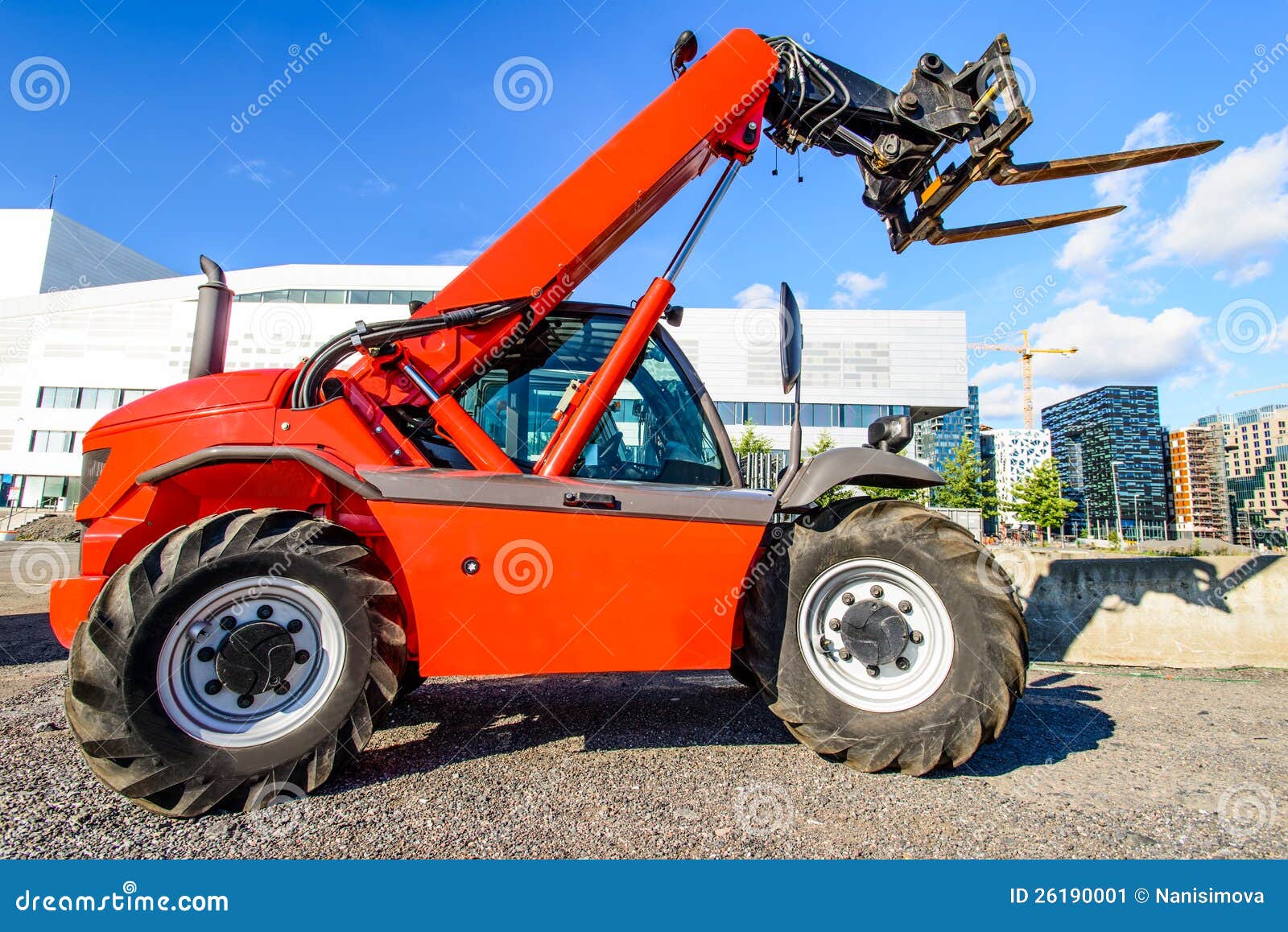 Red skid steer stock image. Image of bulldozer, work - 26190001