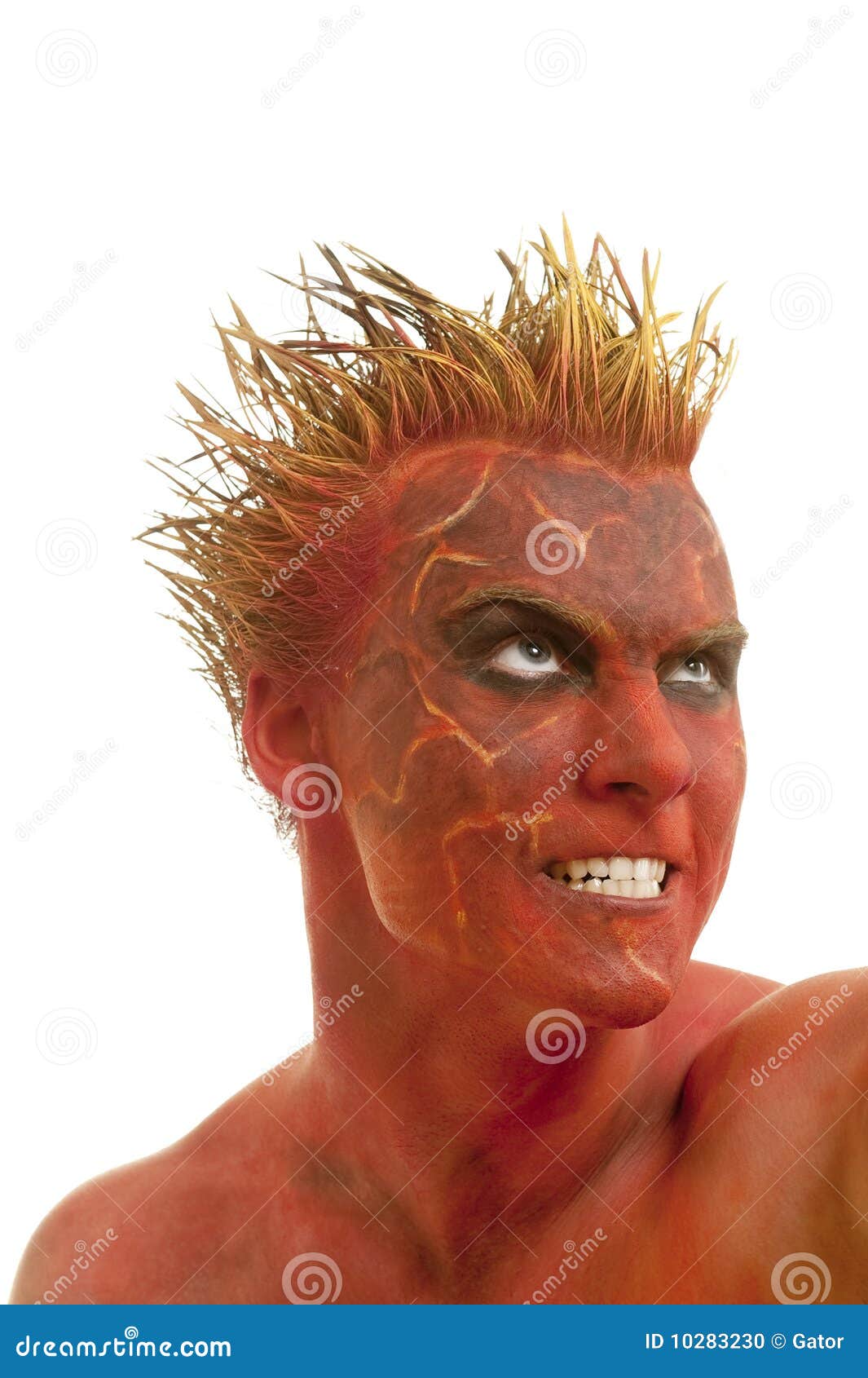 Red skin demon stock photo. Image of hair, fire, close - 10283230