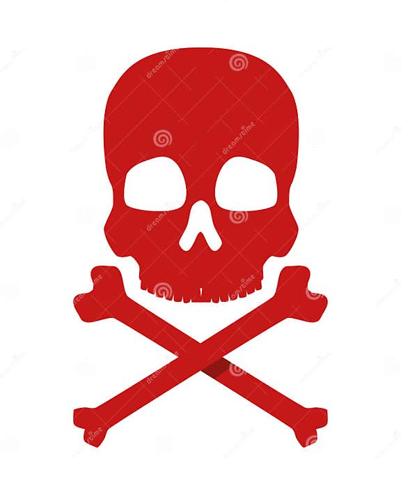 Red skull and bones stock vector. Illustration of death - 253633057