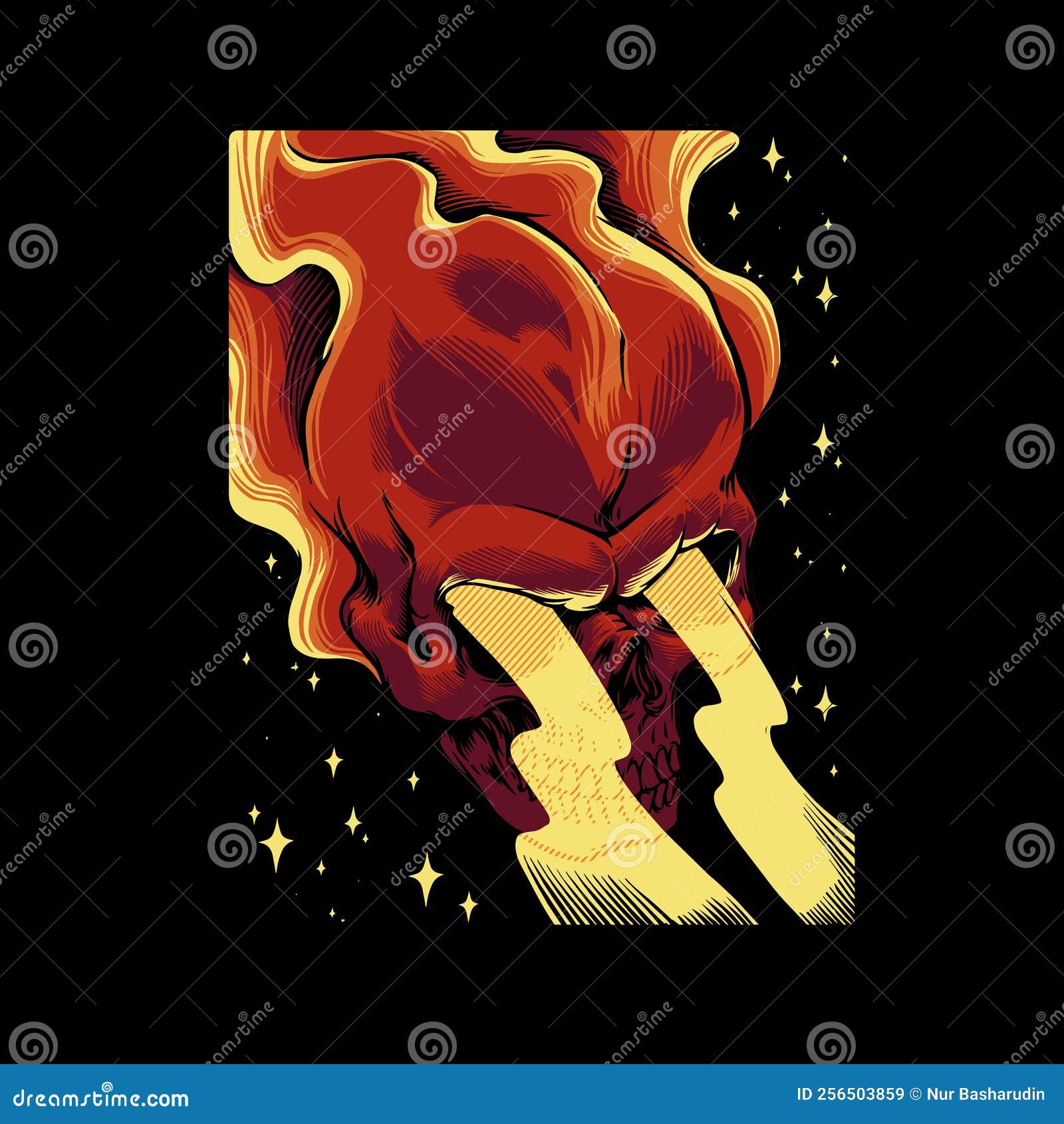 The Red Skull on Galactic in Sci Fi Art Stock Illustration ...