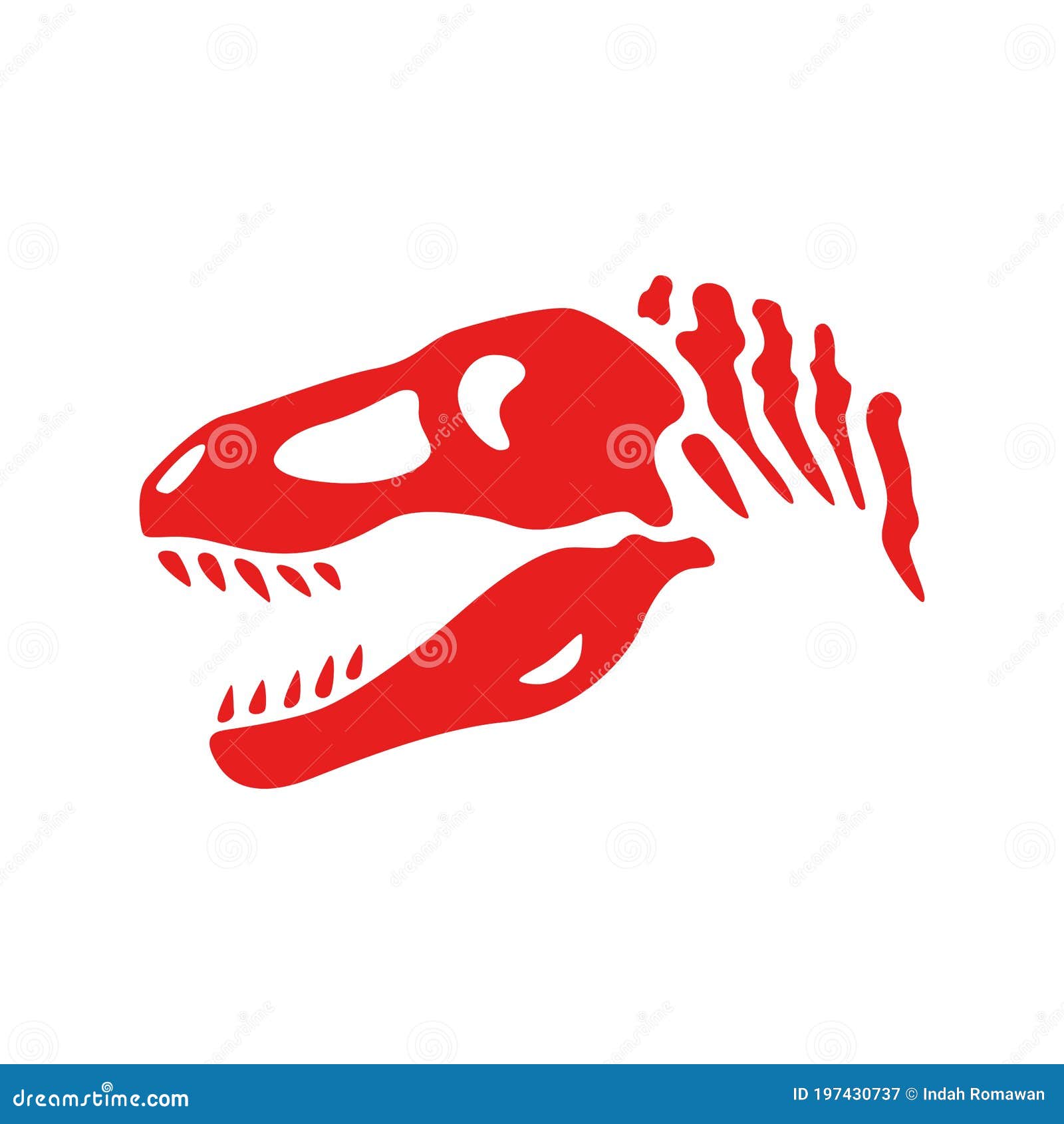 Red Skull of T-rex Logo. Vector Illustration Stock Vector ...