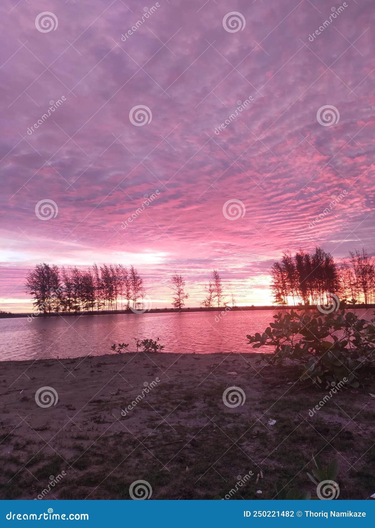 Red sky on the beach stock photo. Image of sunrise, beach - 250221482