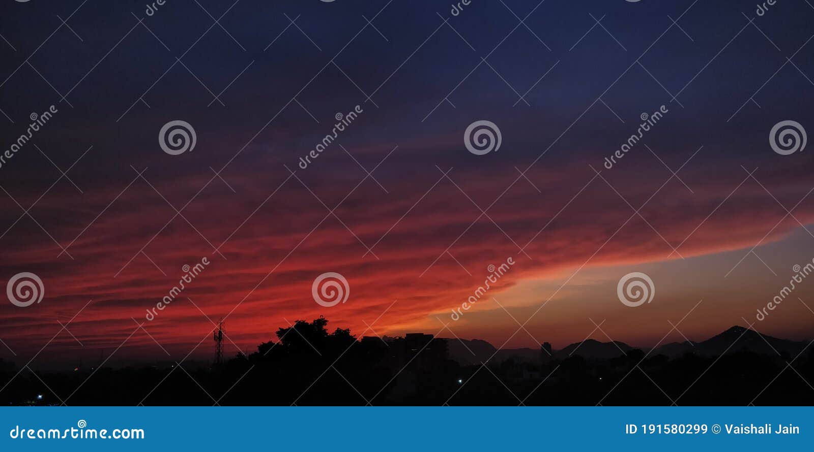 Red Sky at Dawn stock image. Image of sunset, dawn, nature - 191580299