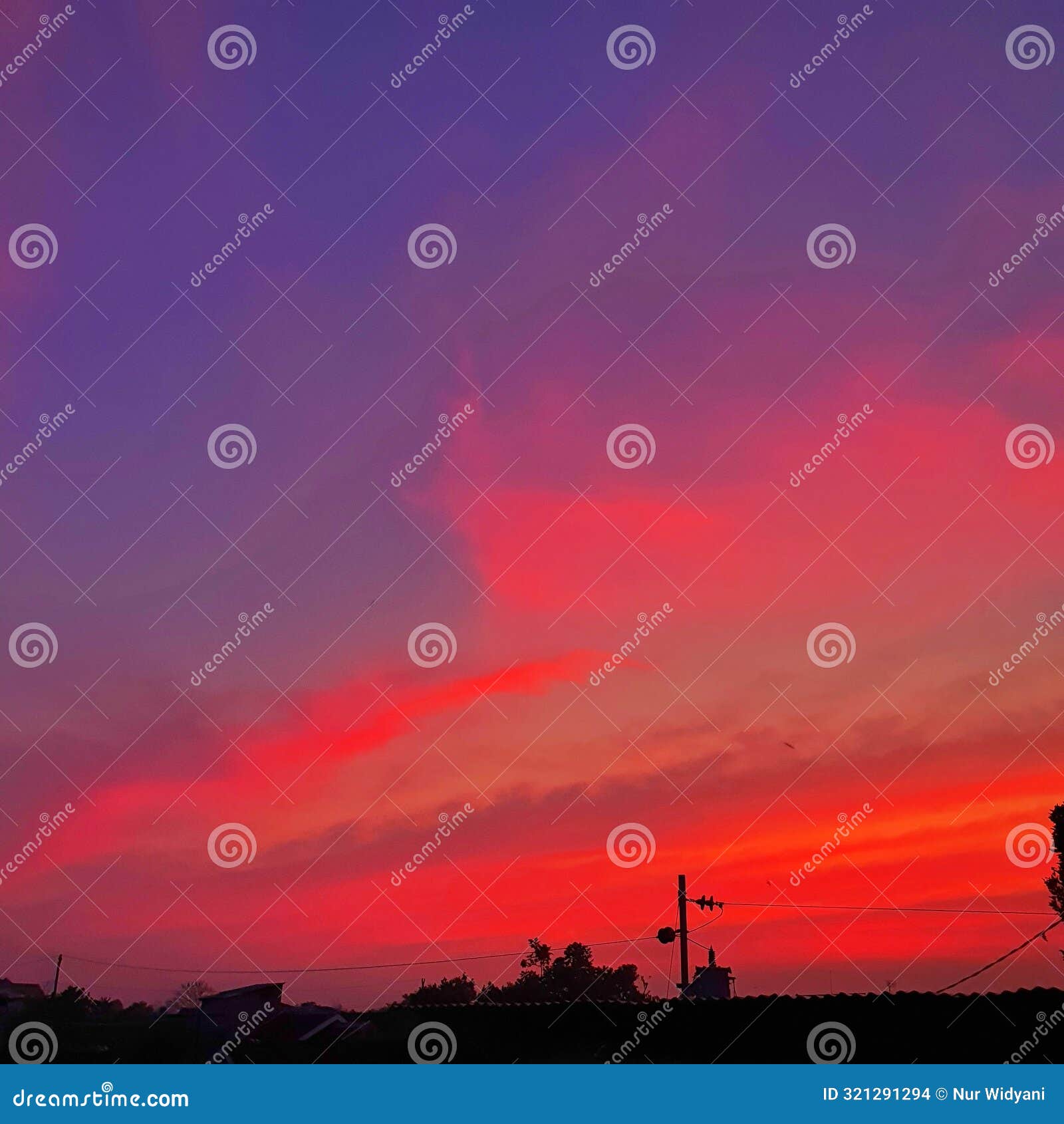 Red Sky at Morning Seen from Second Floor Stock Photo - Image of dloor ...