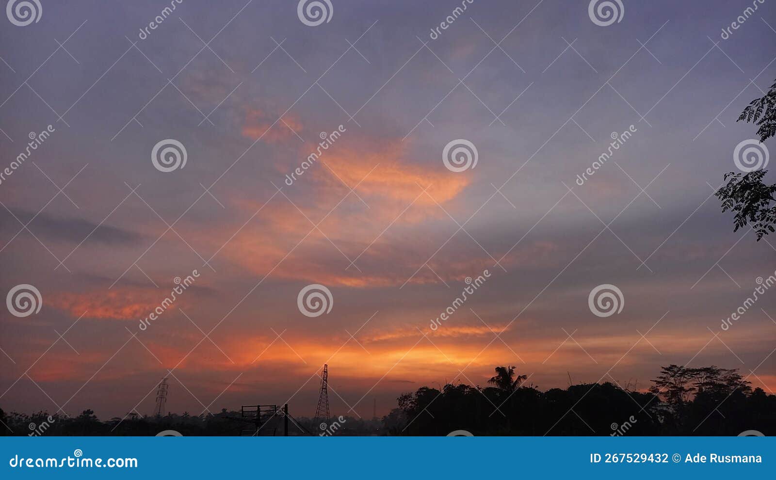 Red sky in the morning stock photo. Image of cloud, sunlight - 267529432