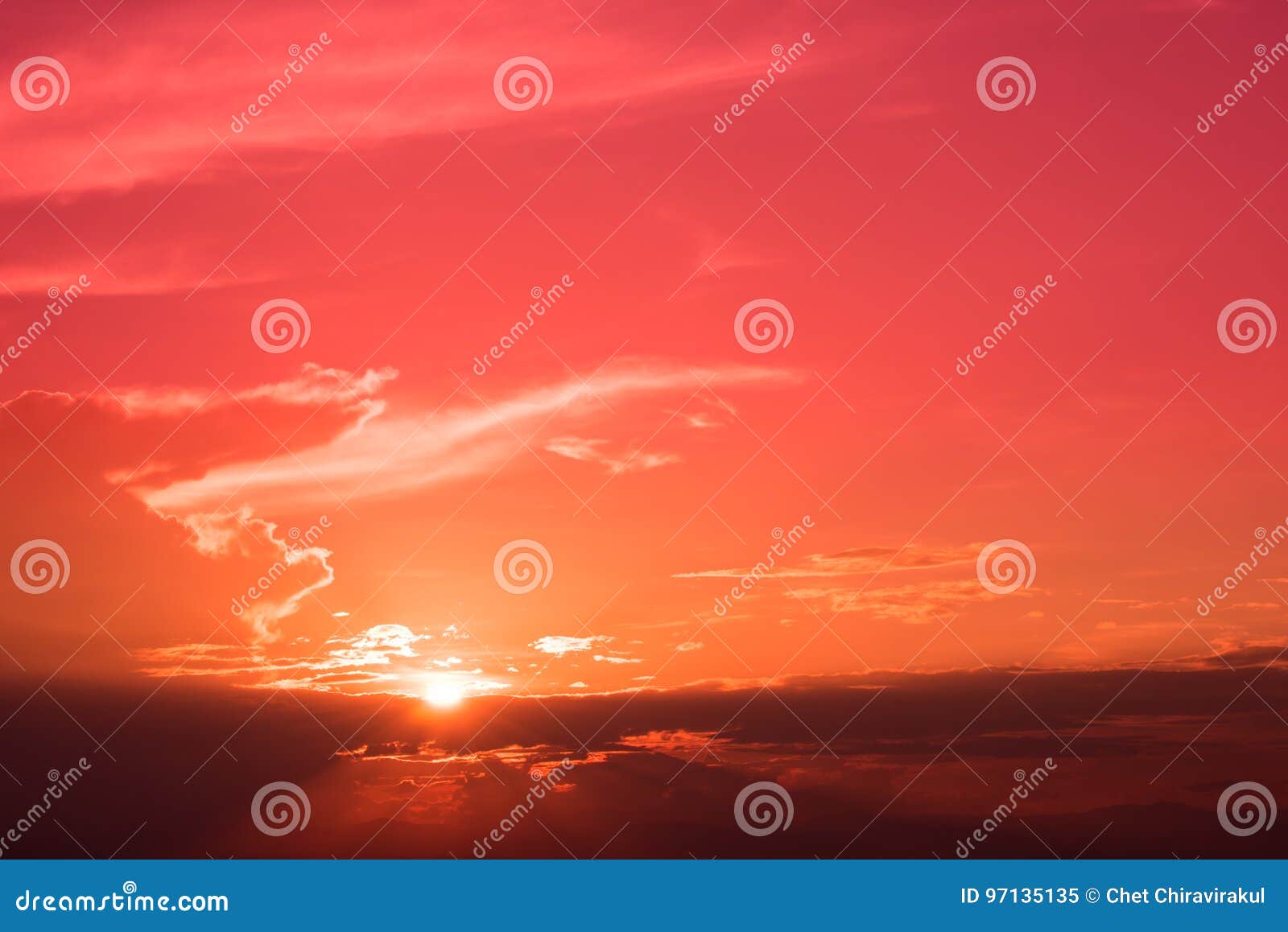 Red sky of sunrise. stock image. Image of rural, magnificent - 97135135
