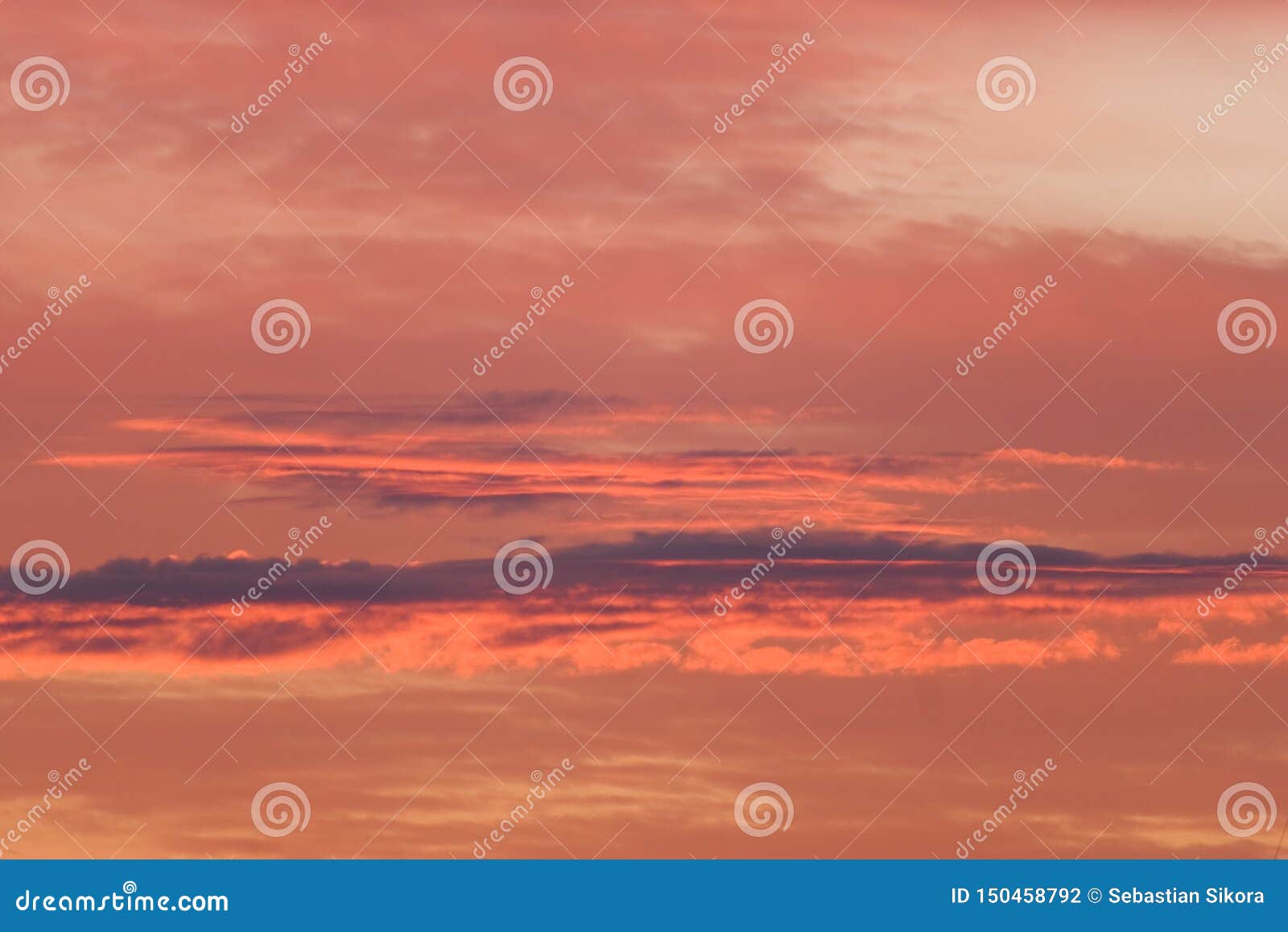 Red Sky at Sunset, Orange Clouds Landscape Stock Photo - Image of ...