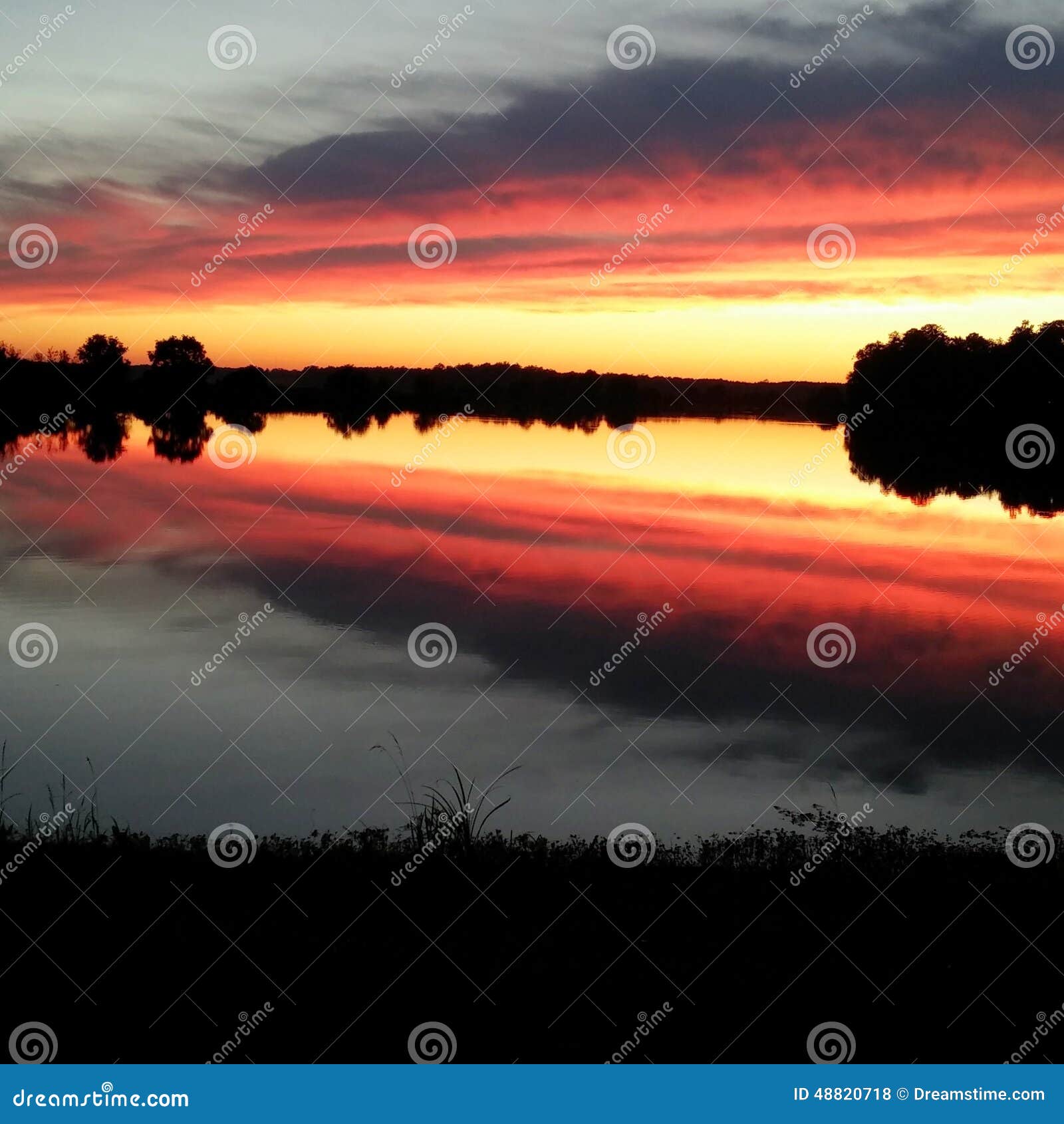 Red Sky stock photo. Image of sunset, lake - 48820718