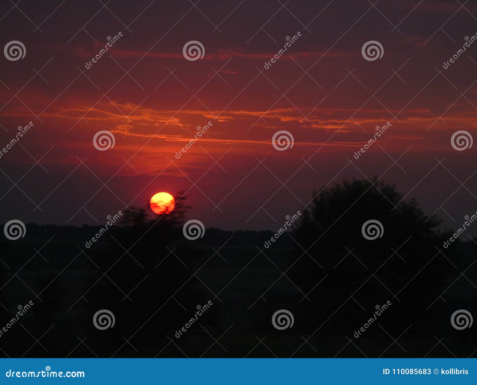 Red sky at sunset stock image. Image of sunset, nature - 110085683