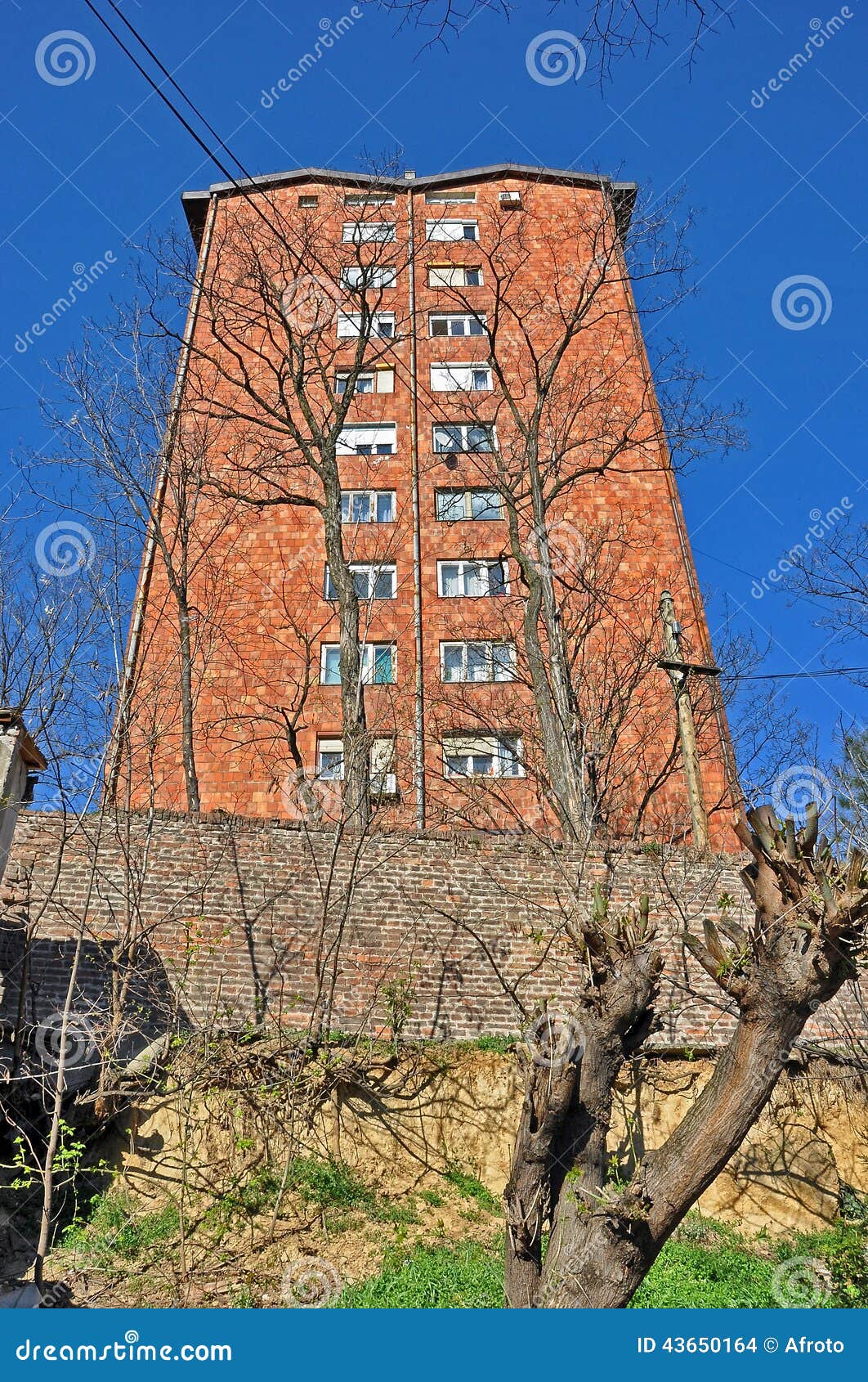 Red skyscraper stock photo. Image of front, structure - 43650164