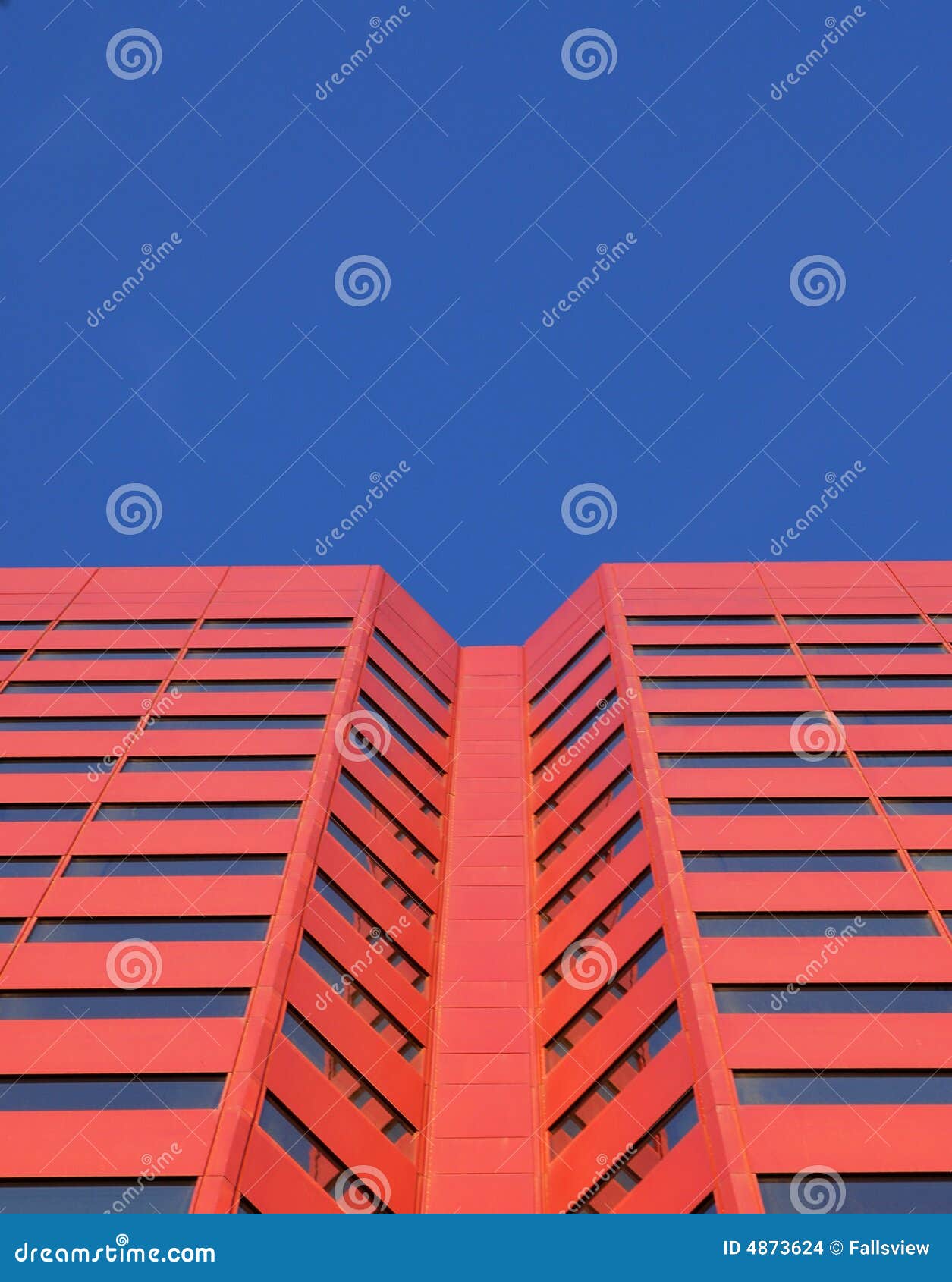 Red skyscraper in edmonton stock photo. Image of blue - 4873624