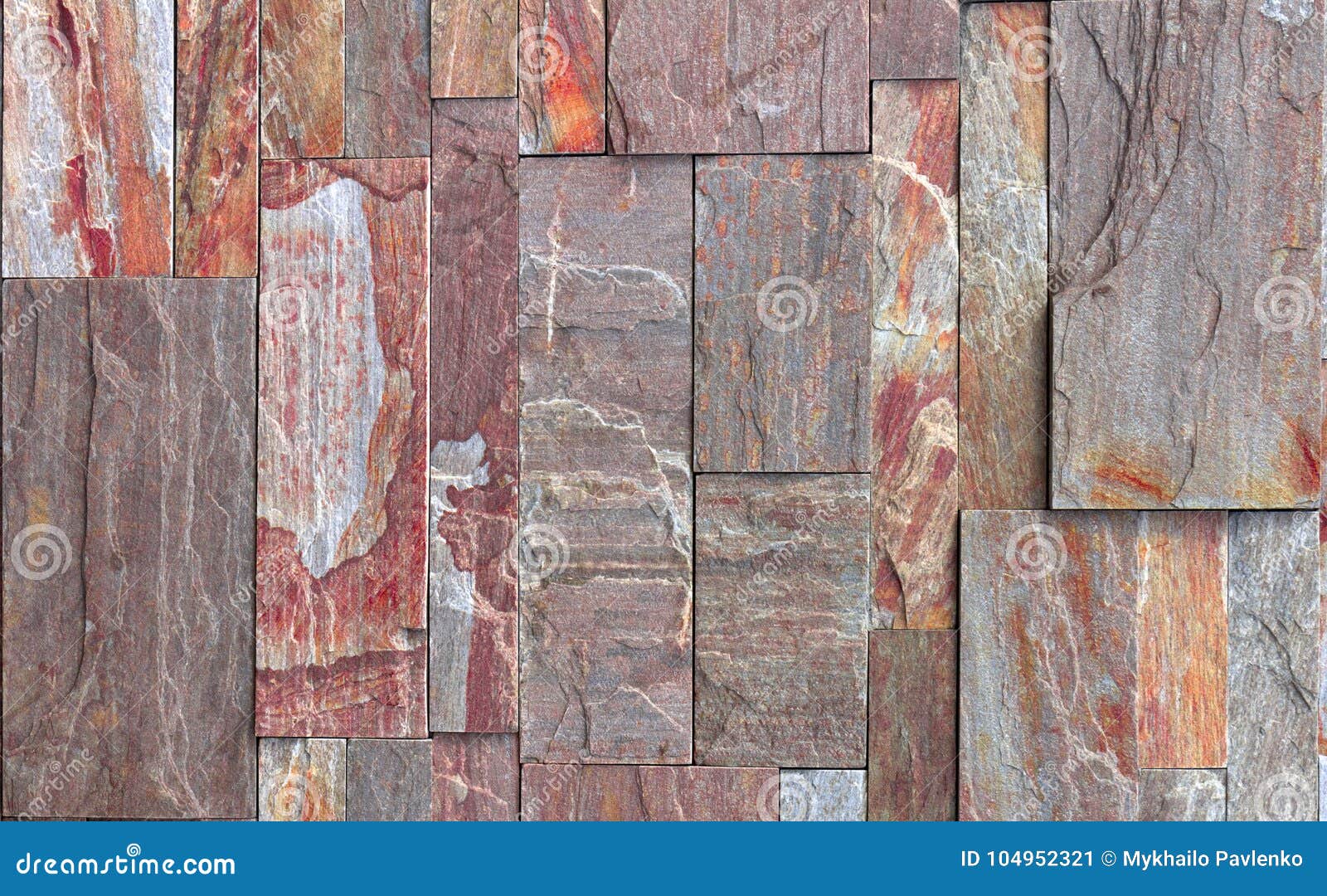 Red Slate Stone Wall Background Texture Stock Image - Image of build ...