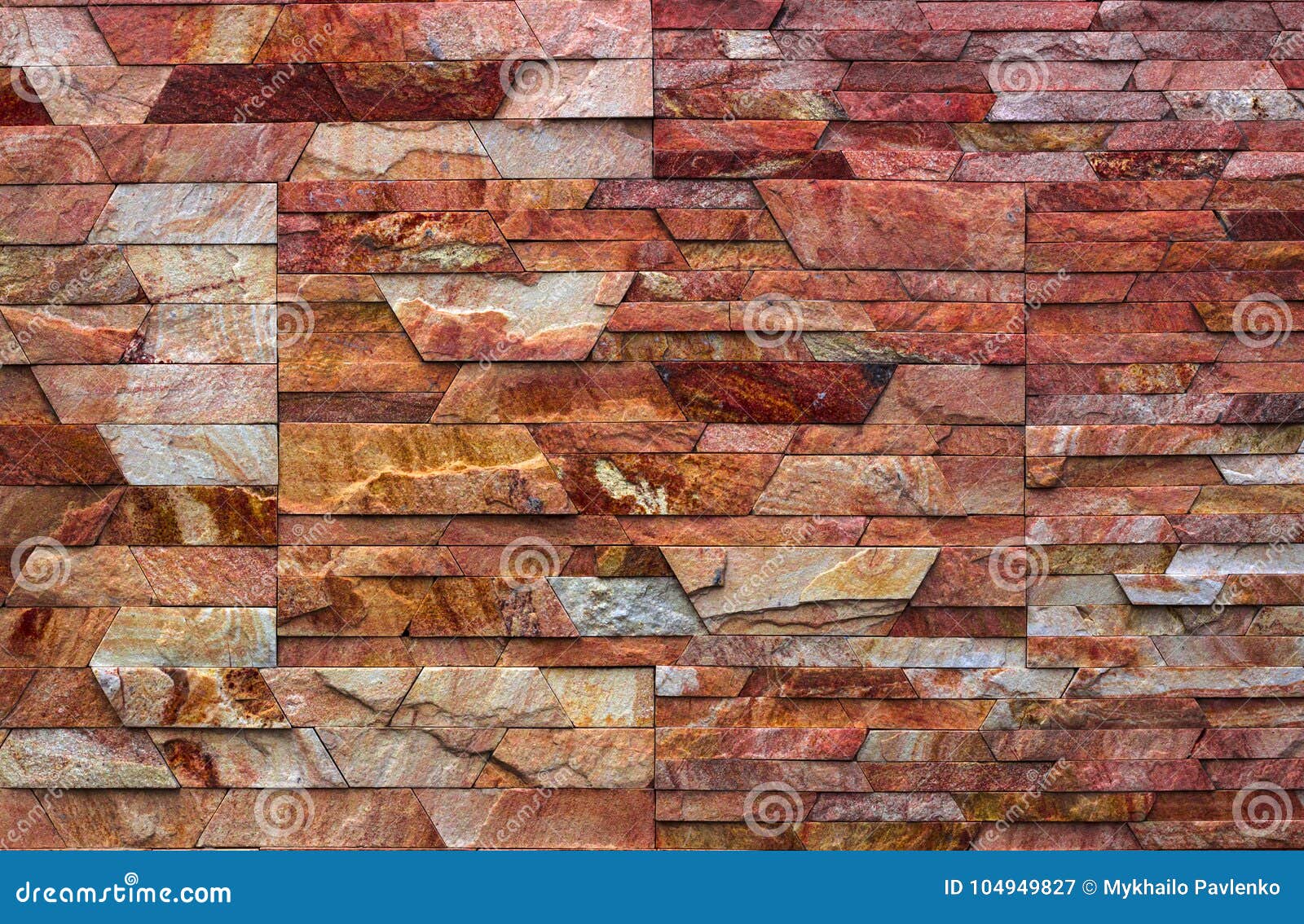 Red Slate Stone Wall Background Texture Stock Image - Image of city ...