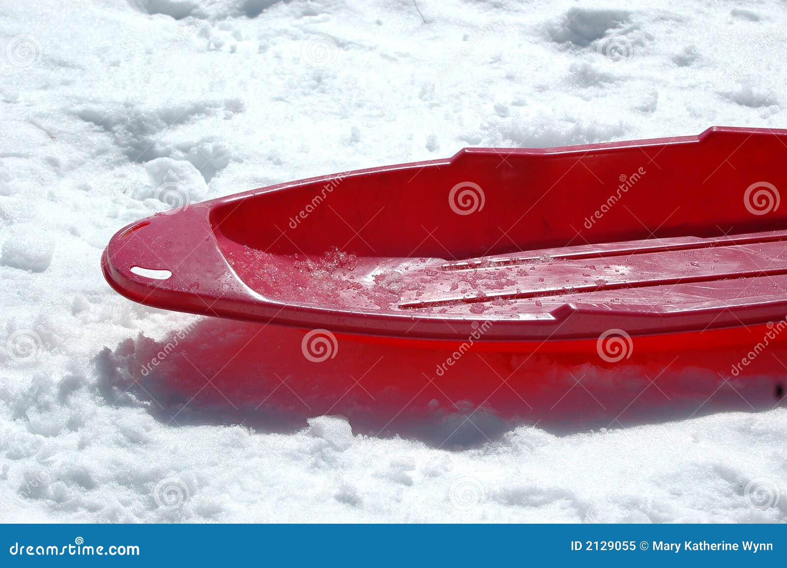 Red Sled In Snow