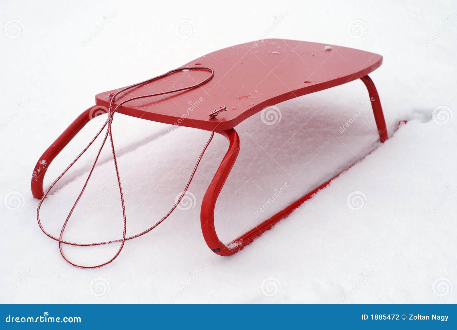 Red sledge stock photo. Image of fresh, winter, sleigh - 1885472