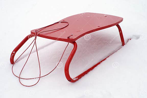 Red sledge stock photo. Image of fresh, winter, sleigh - 1885472