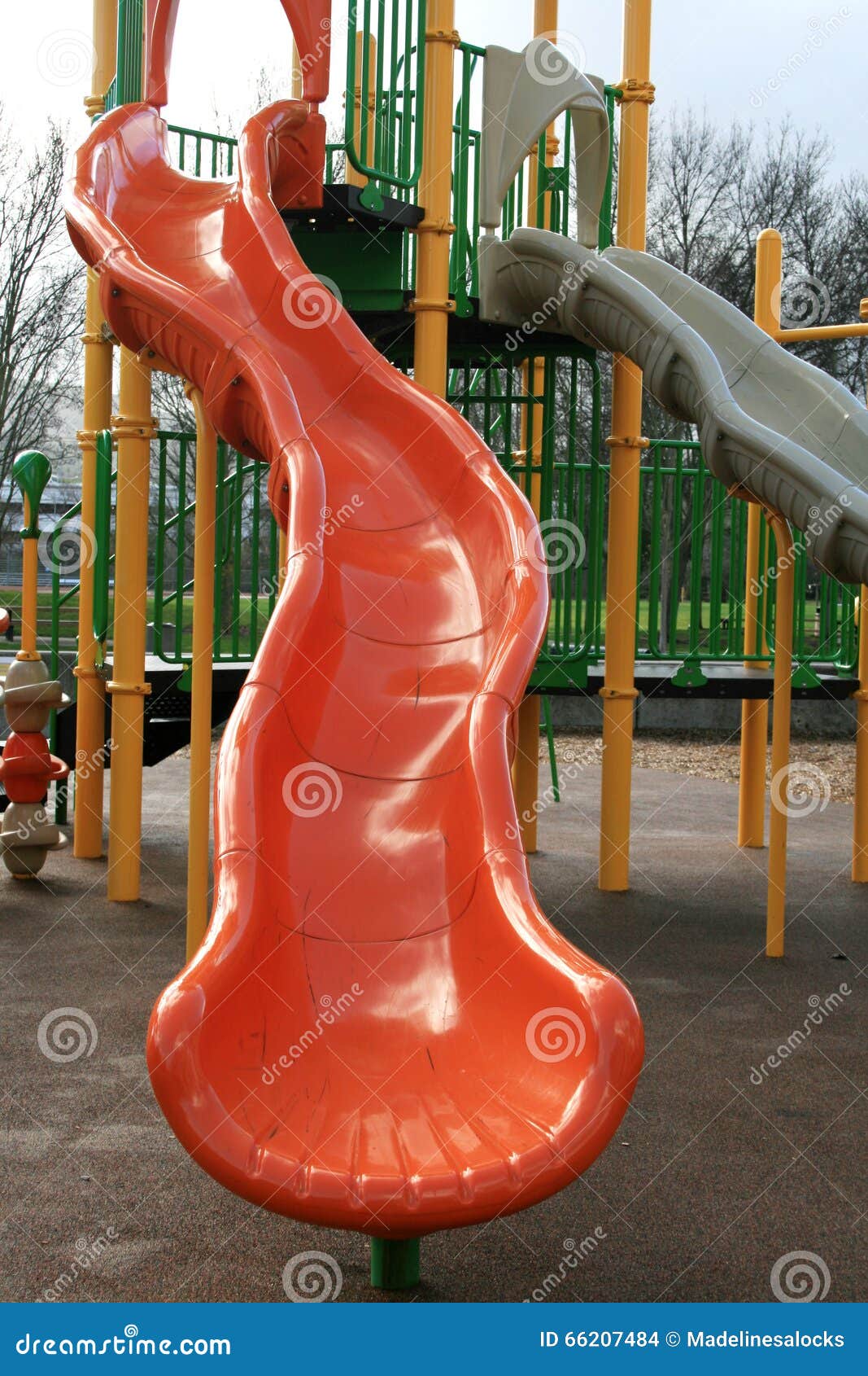 Red slide stock photo. Image of children, chidren, curved - 66207484
