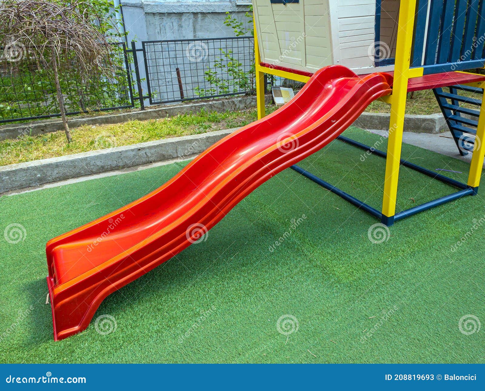 Red Slide Playground stock image. Image of europe, slope - 208819693