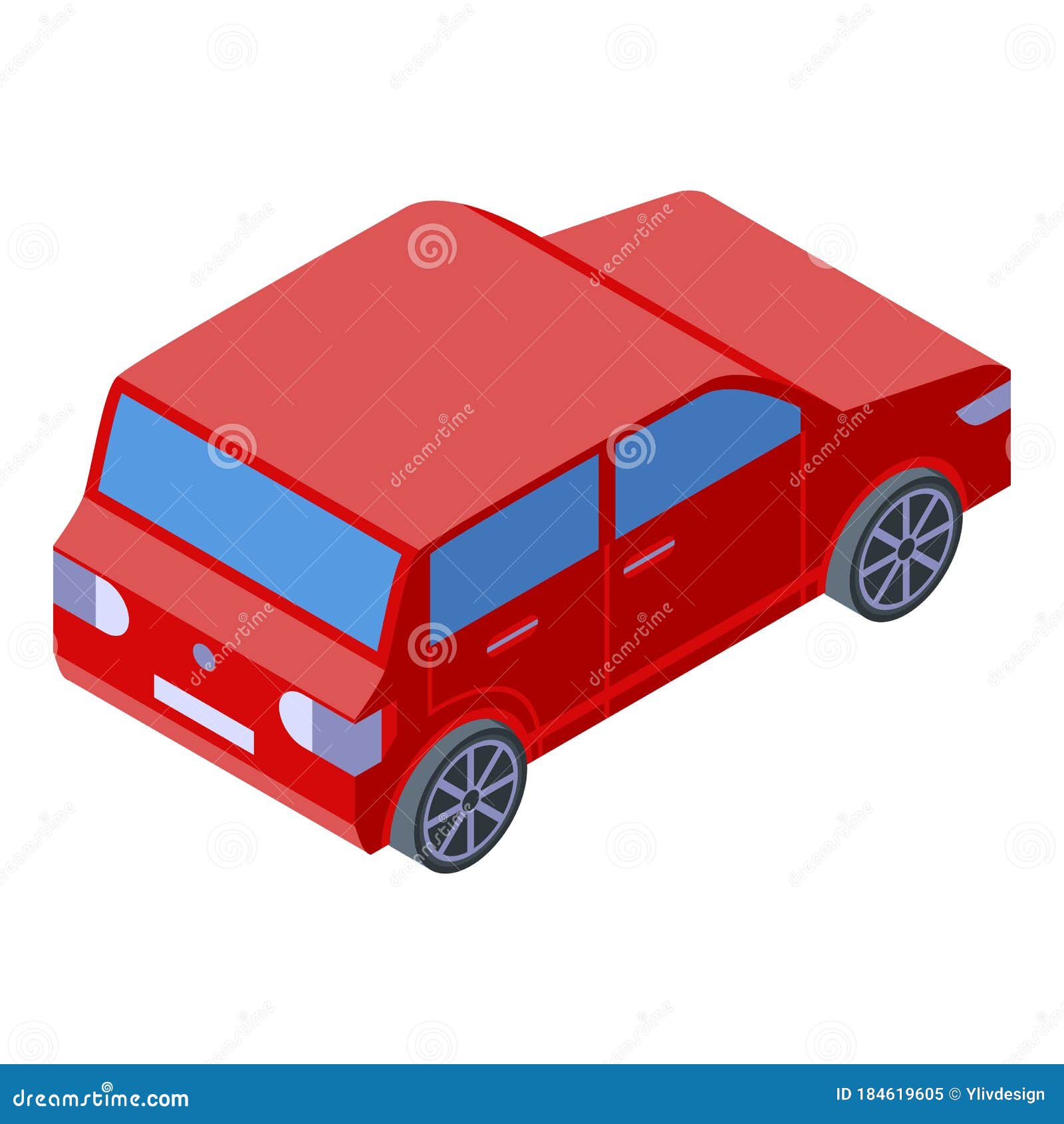 Red Small Car Icon, Isometric Style Stock Vector - Illustration of ...