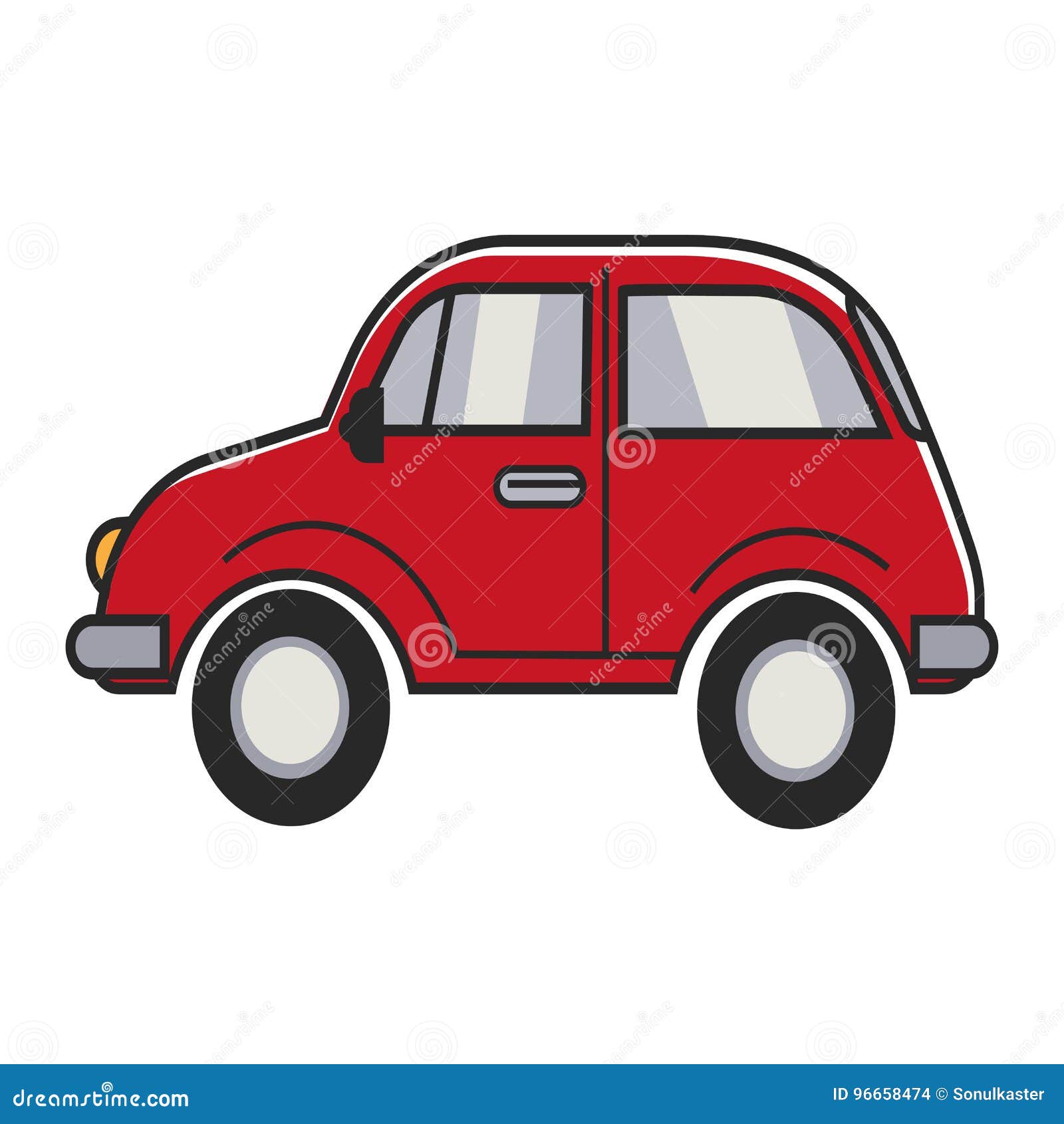 Red small car stock vector. Illustration of transport - 96658474