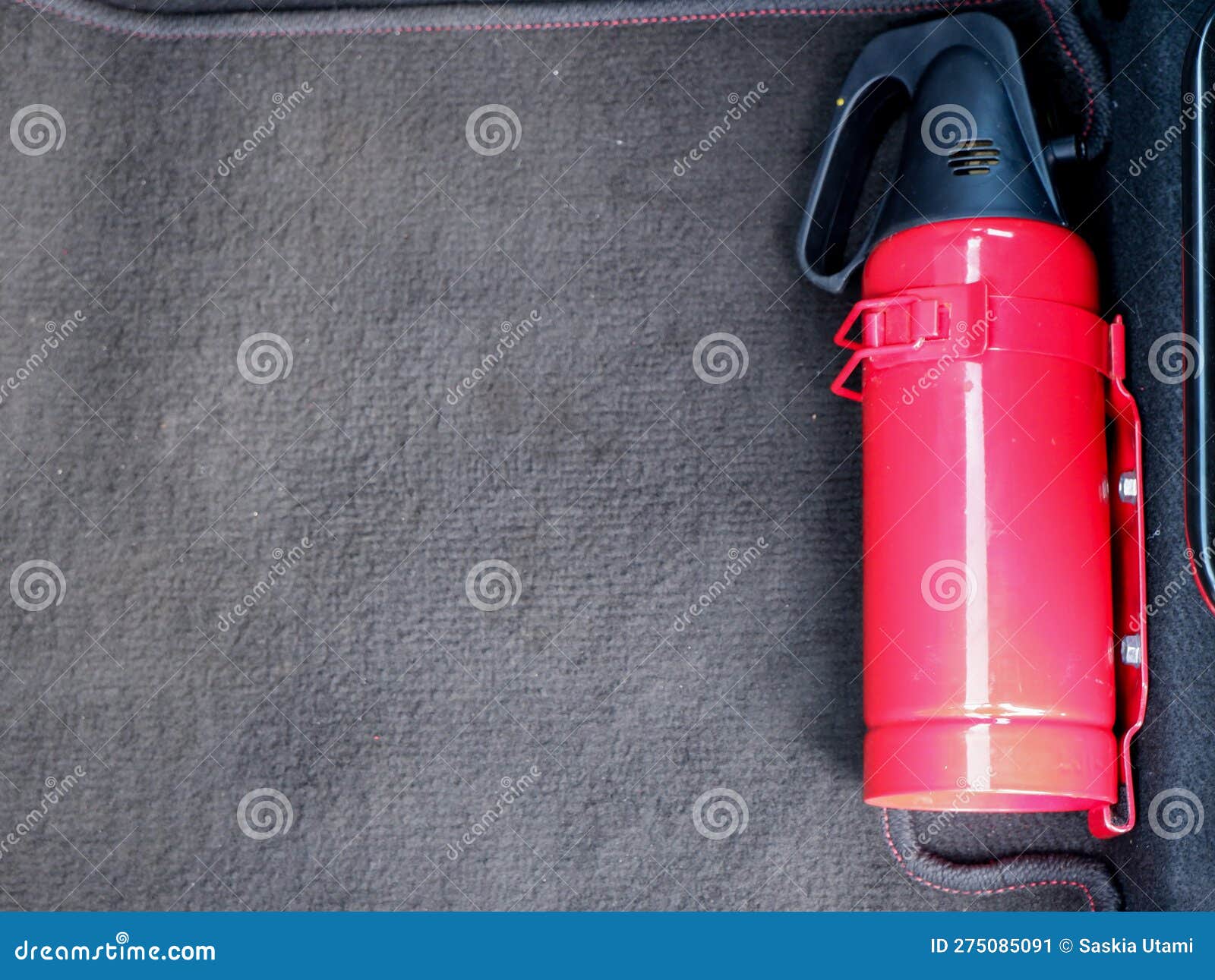 Red Small Fire Extinguisher in the Car for Safety and Prevent Fire ...