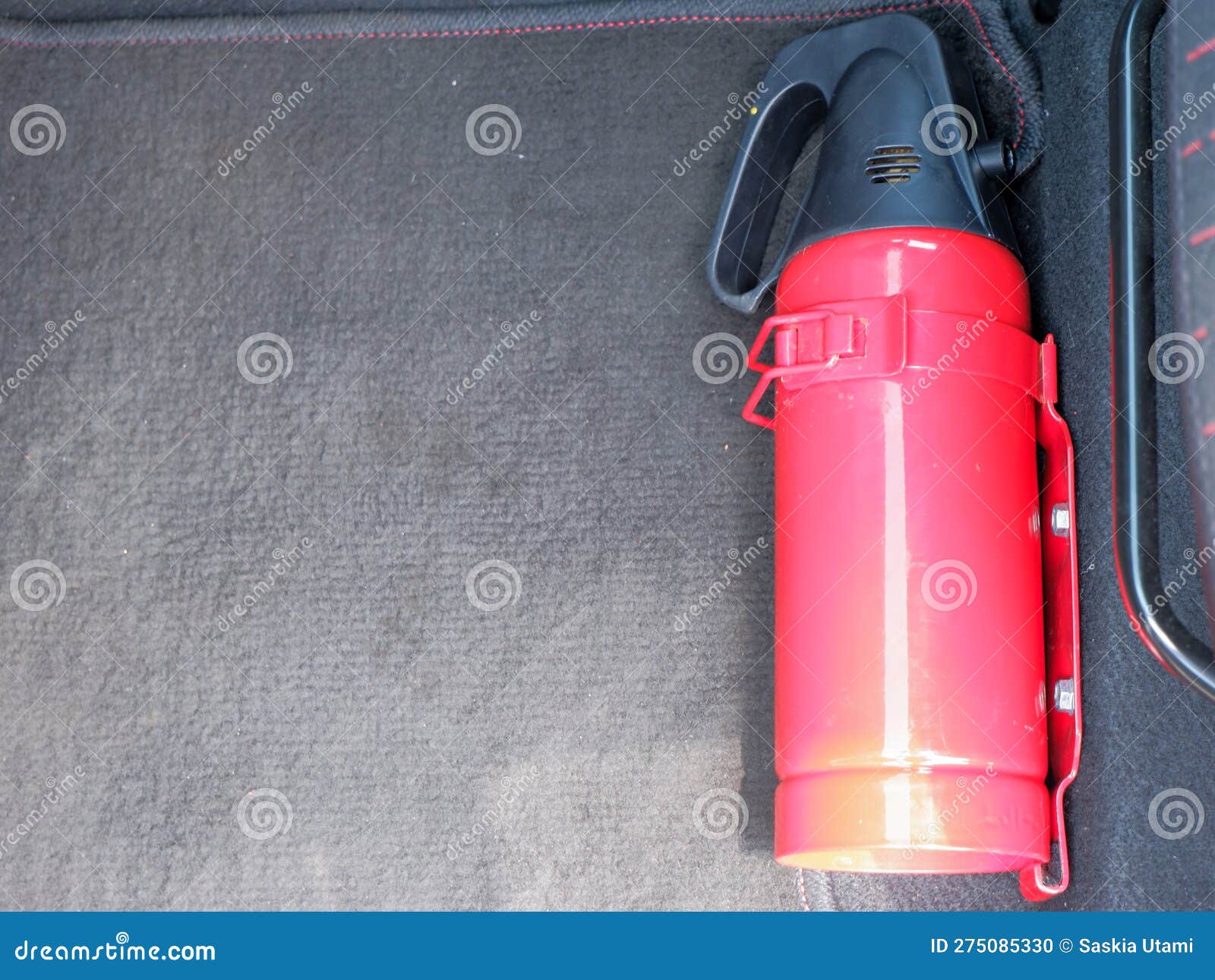 Red Small Fire Extinguisher in the Car for Safety and Prevent Fire ...
