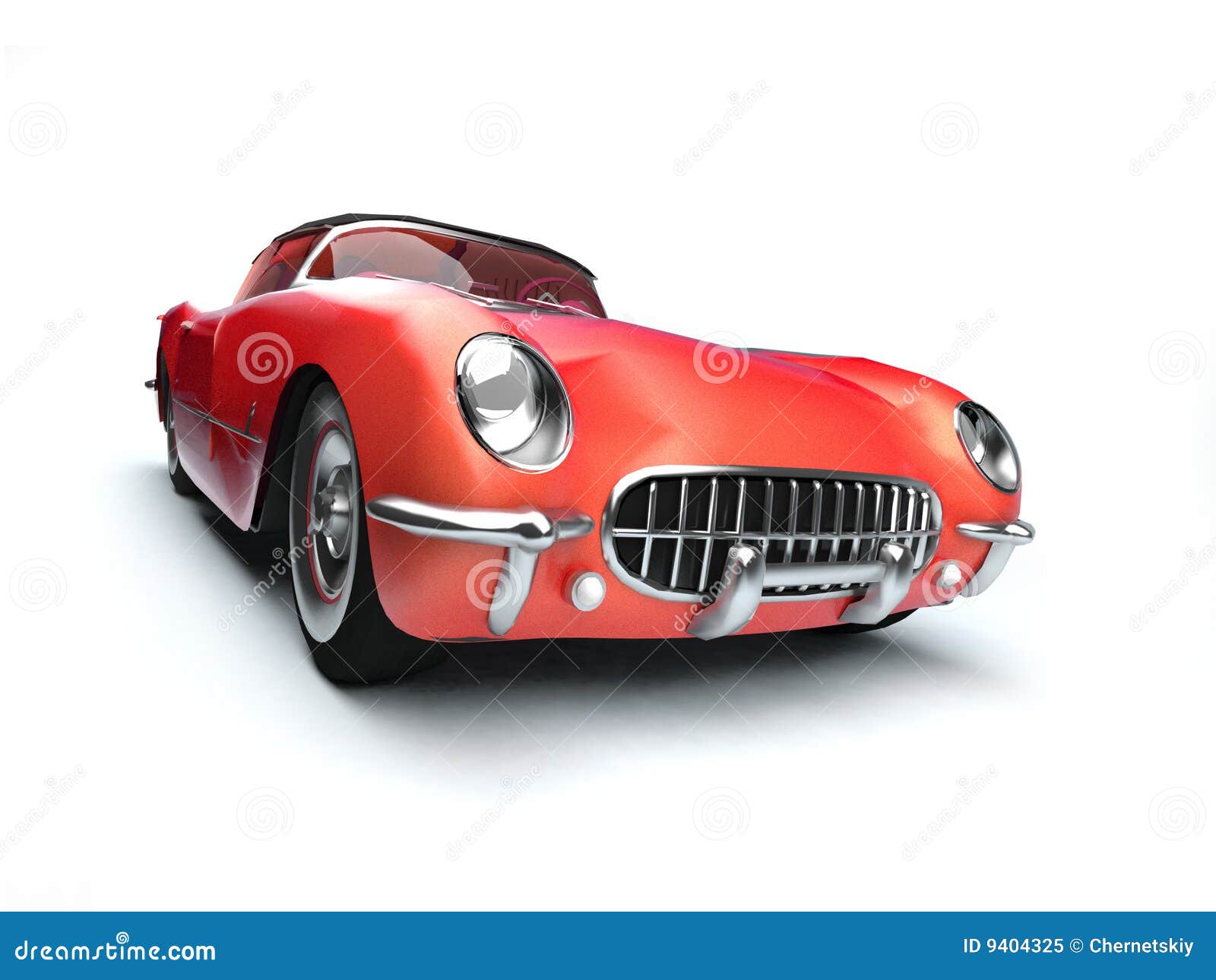 Red small old-styled car stock illustration. Illustration of sports ...
