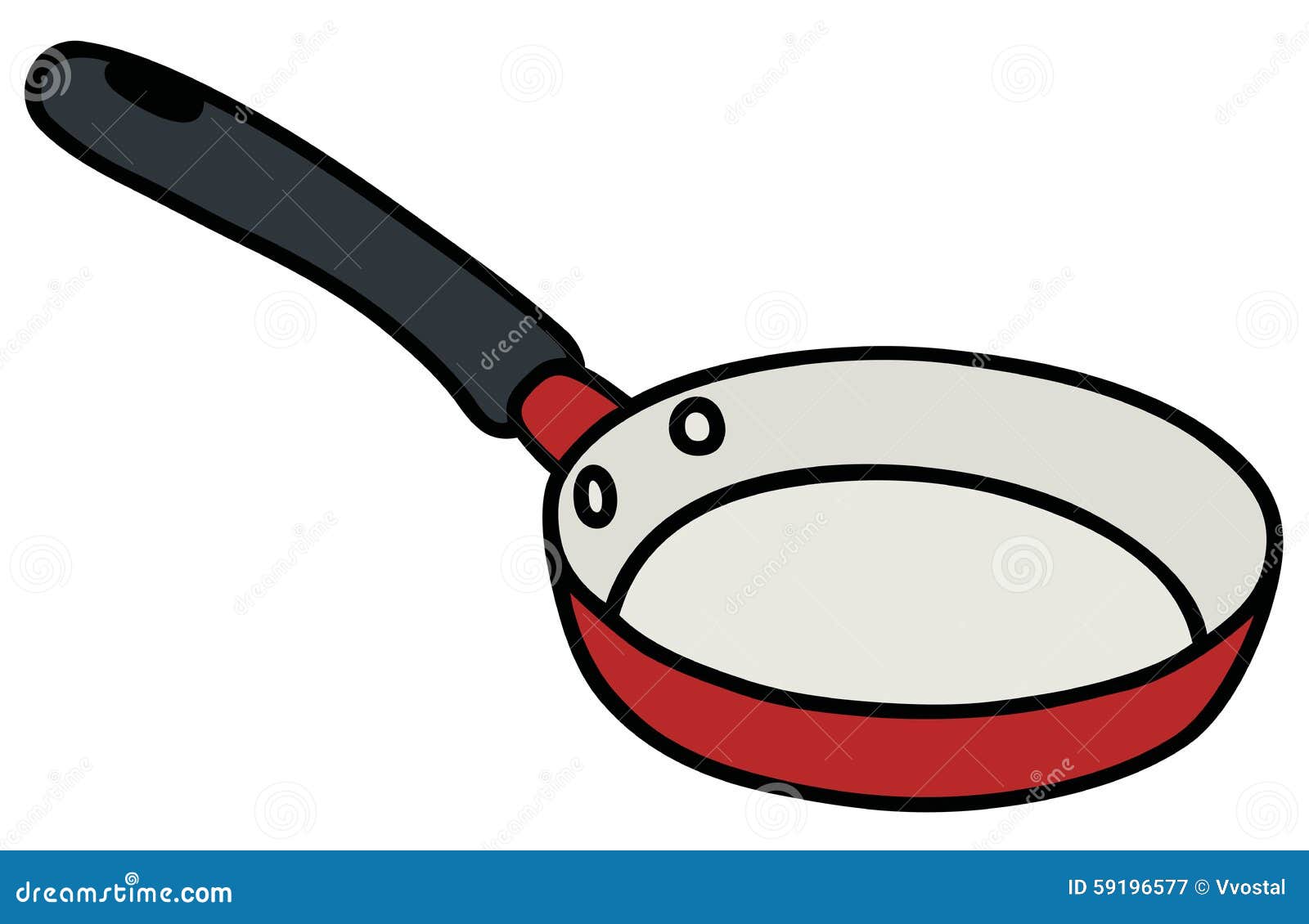 Red small pan stock vector. Illustration of utensil, brew - 59196577