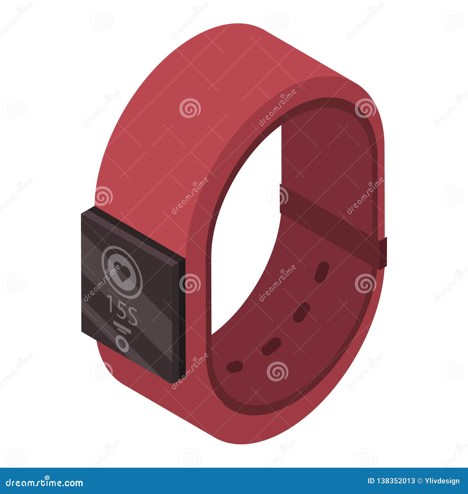 Red Smart Band Icon, Isometric Style Stock Vector - Illustration of ...