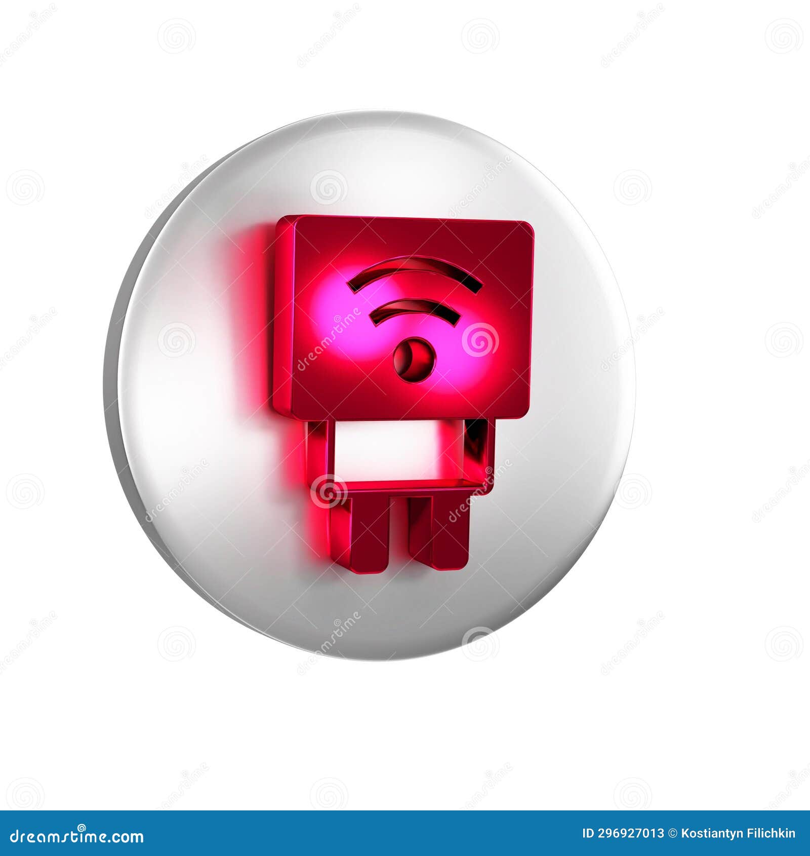 Red Smart Electric Plug System Icon Isolated on Transparent Background ...