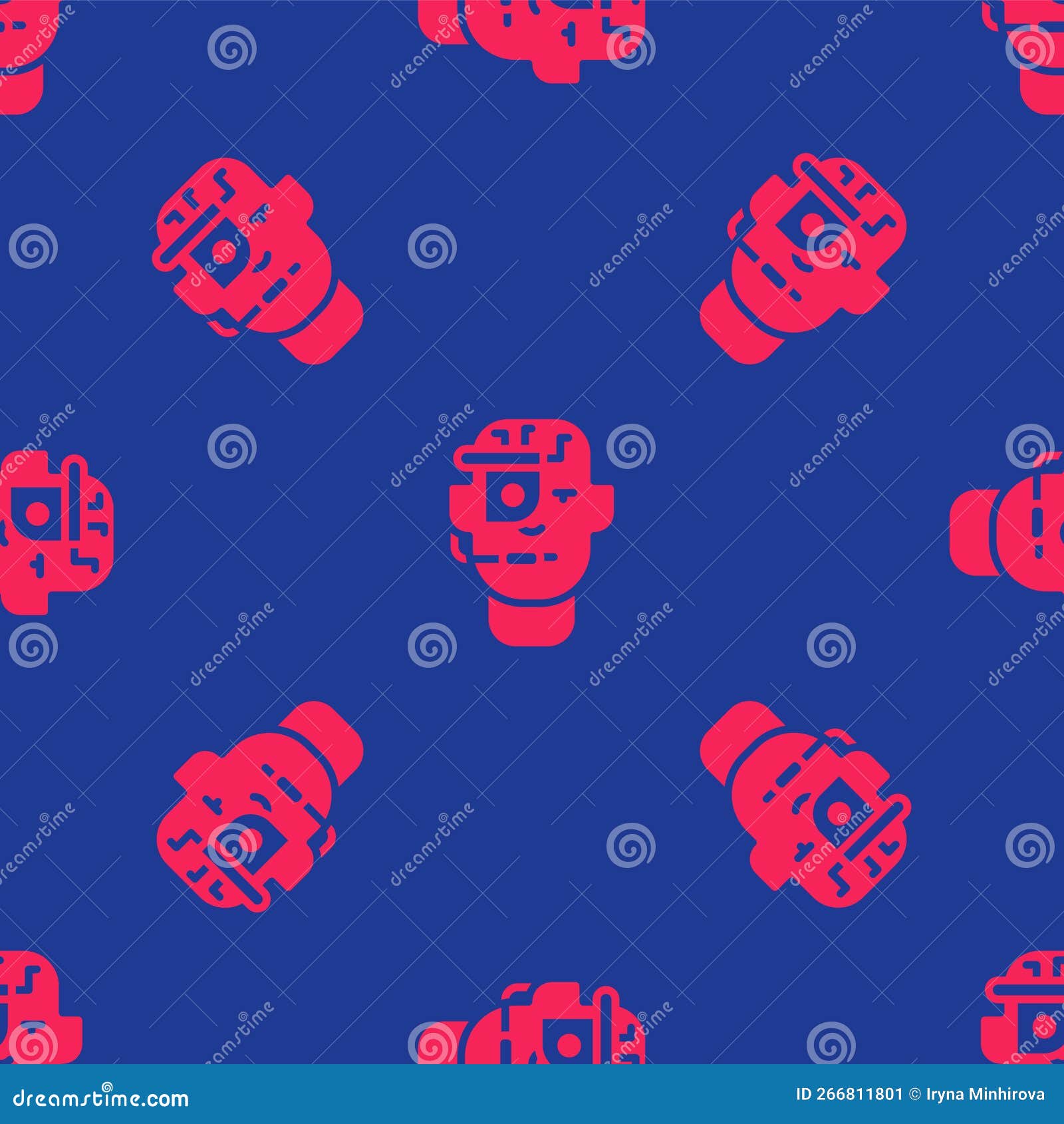 Red Smart Glasses Mounted on Spectacles Icon Isolated Seamless Pattern ...