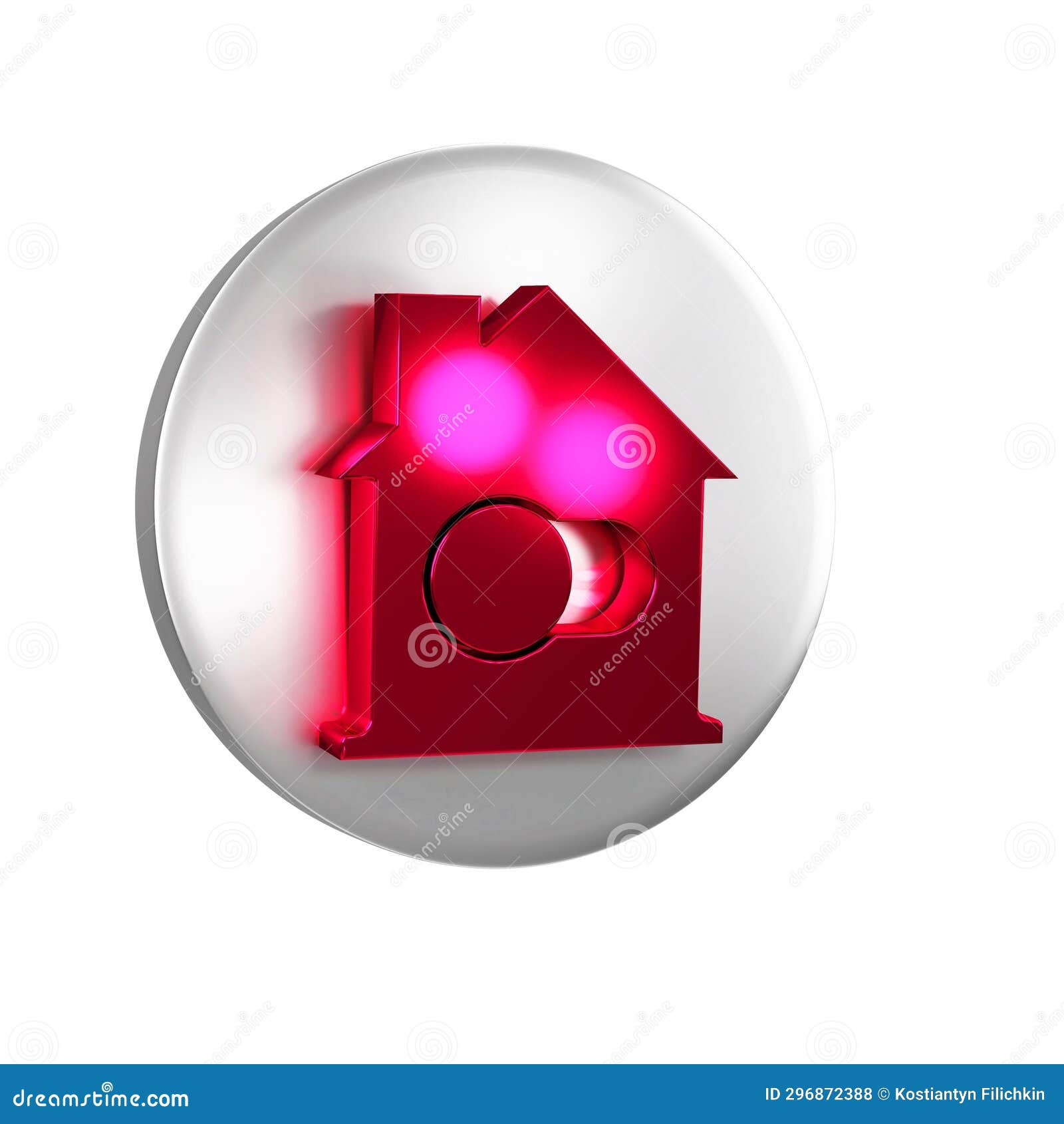 Red Smart Home Icon Isolated on Transparent Background. Remote Control ...
