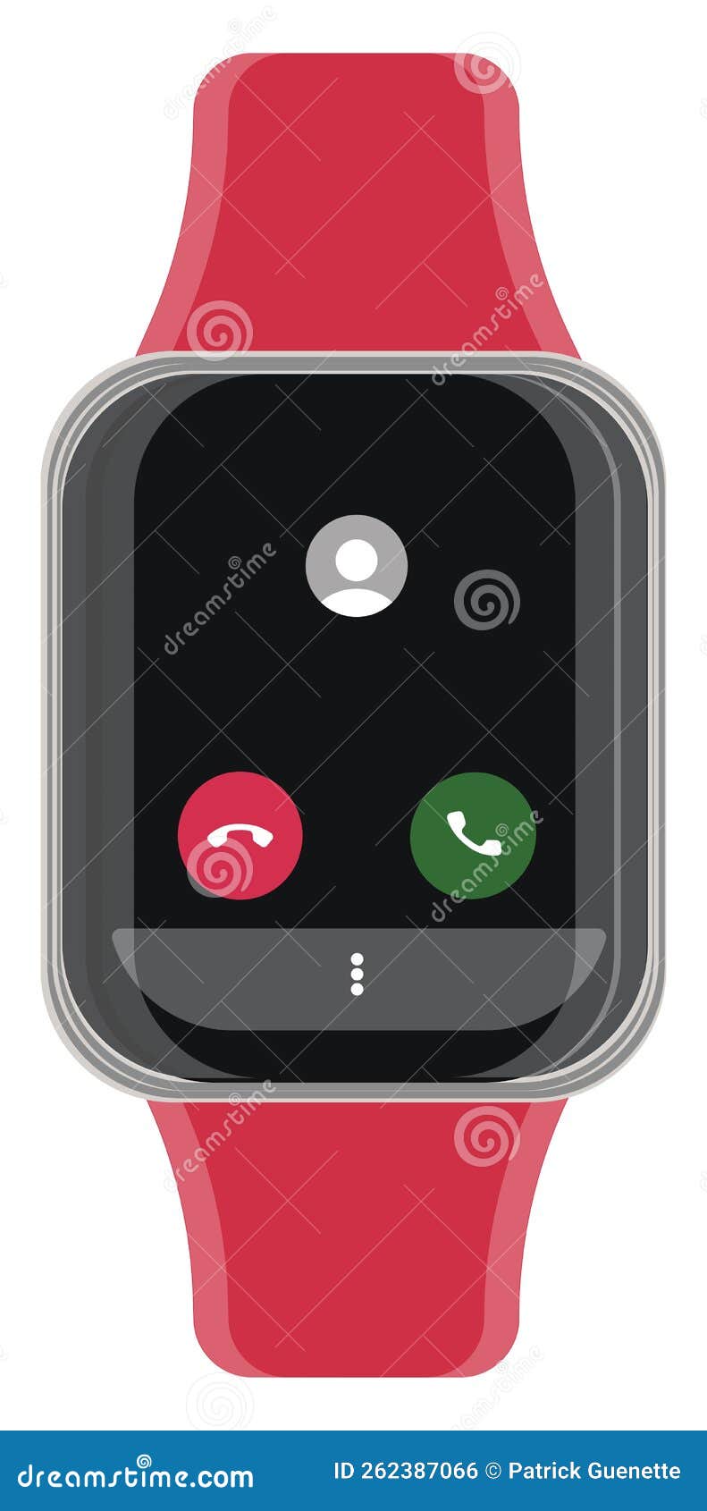 Red smart watch, icon stock vector. Illustration of black - 262387066