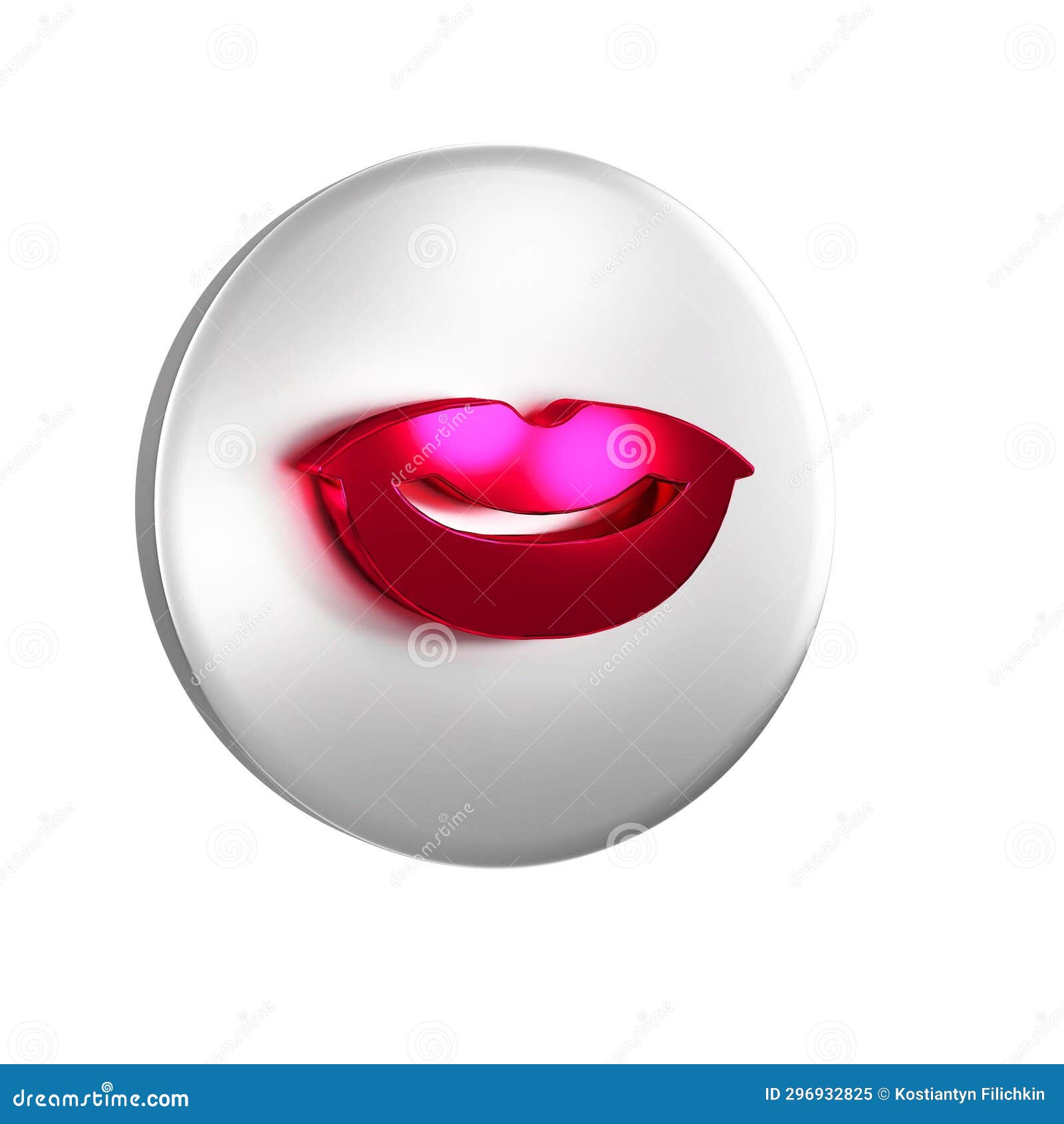 Red Smiling Lips Icon Isolated on Transparent Background. Smile Symbol ...