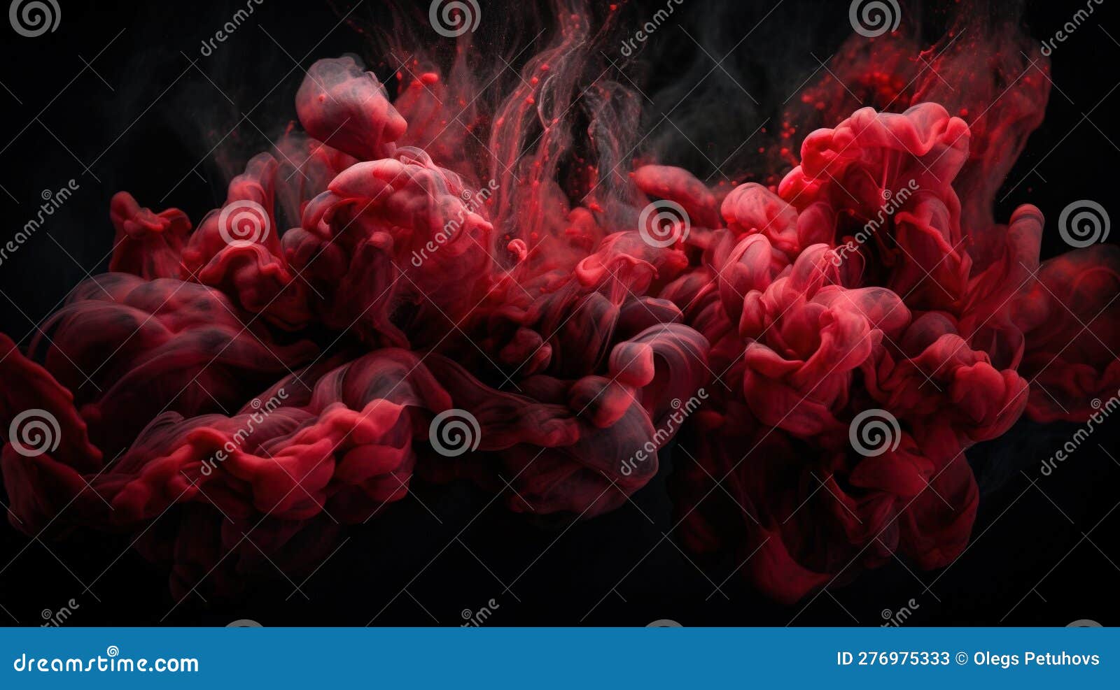 Red Smoke is Floating in the Air on a Black Background Stock ...