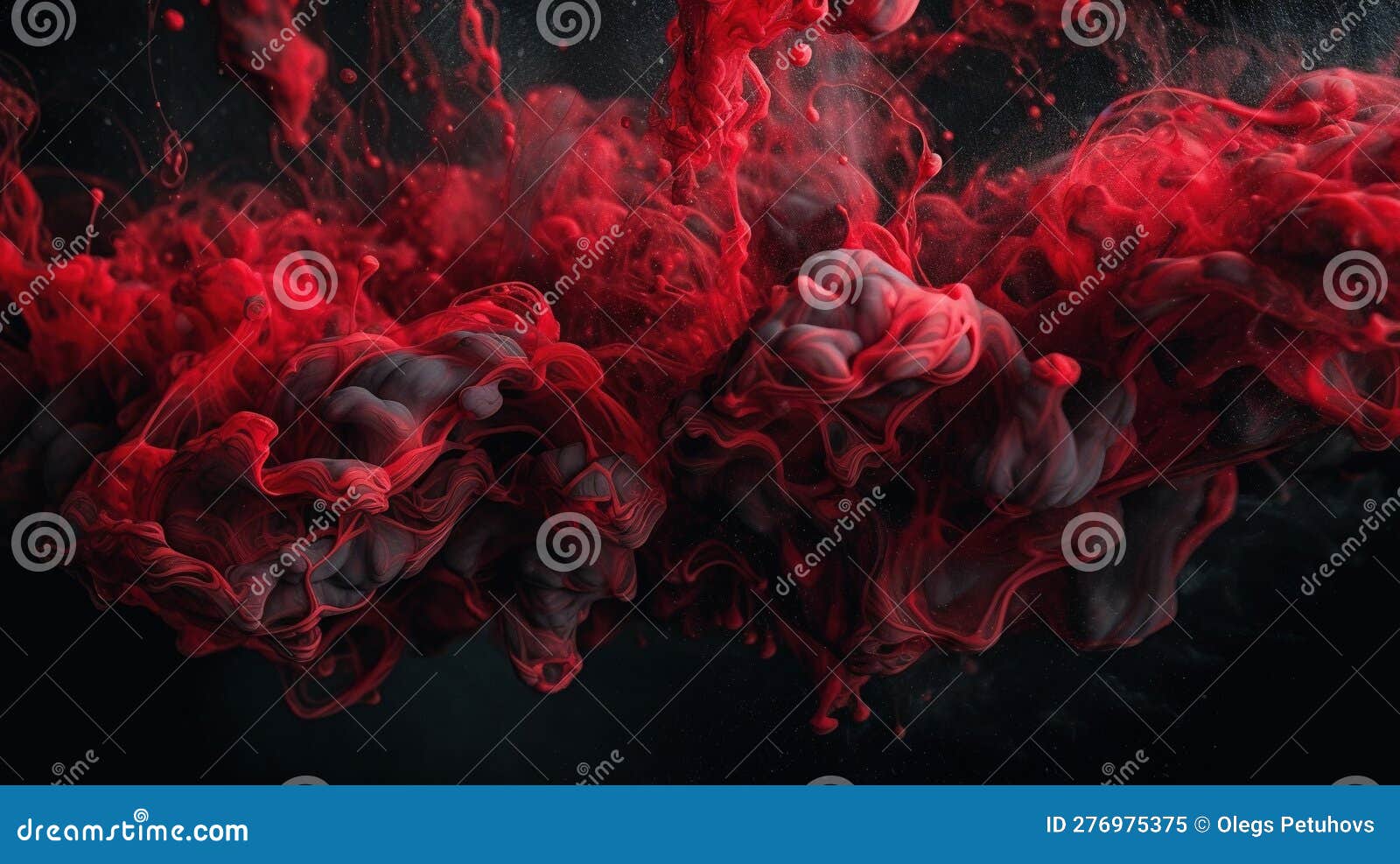 Red Smoke is Floating in the Air on a Black Background Stock ...