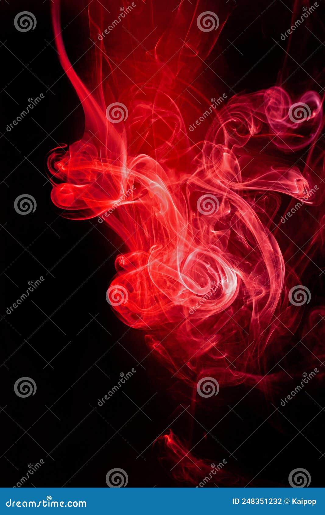 Red Smoke Motion on Black Background Stock Photo - Image of launched ...