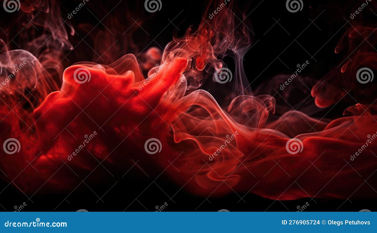 Red Smoke is Shown on a Black Background with a Black Background Stock ...