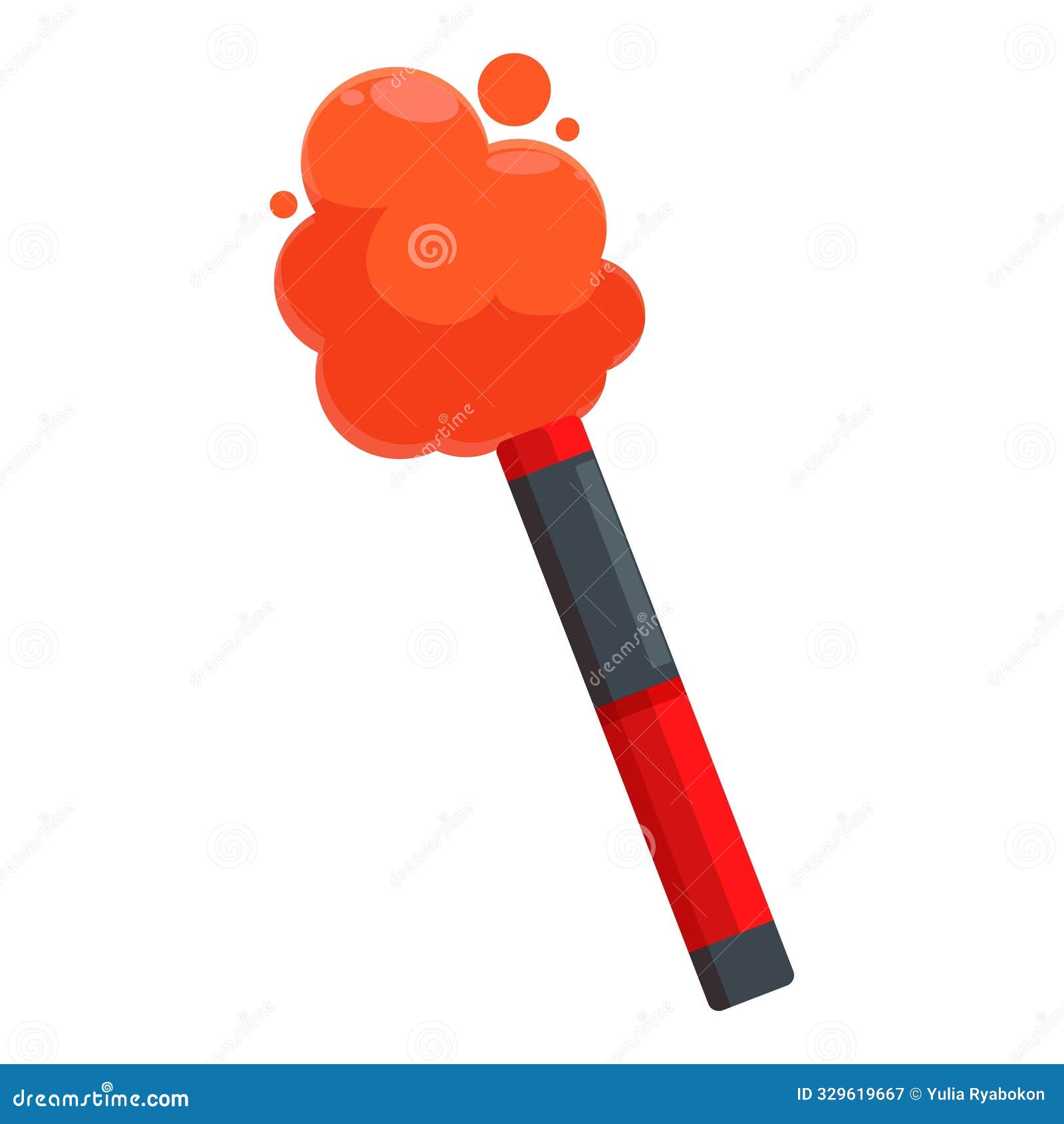 Red Smoke Signal Bomb Emitting a Cloud of Smoke Stock Illustration ...