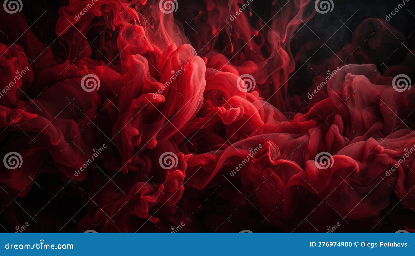Red Smoke is Swirling in the Air on a Black Background Stock ...