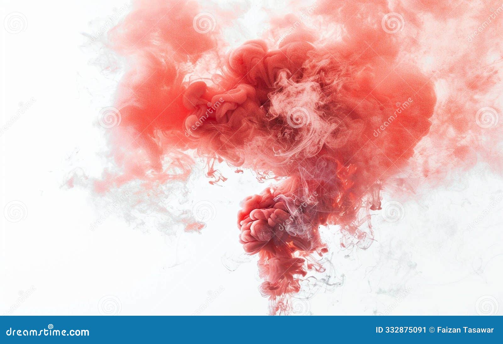 Red Smoking Explosion on White Background -Generative Ai Stock ...